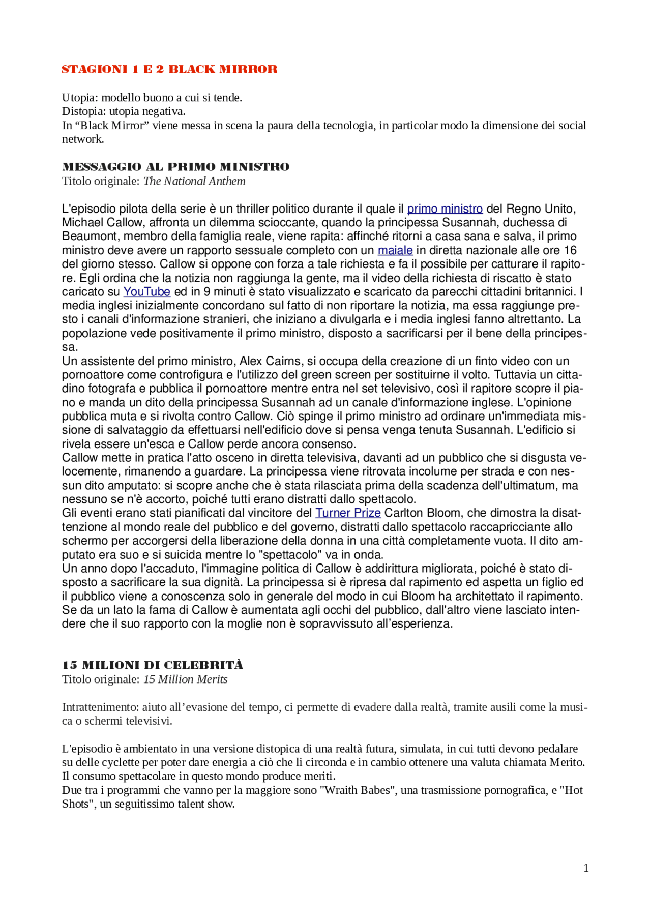 Riassunto Prime Due Stagioni Di Black Mirror Docsity