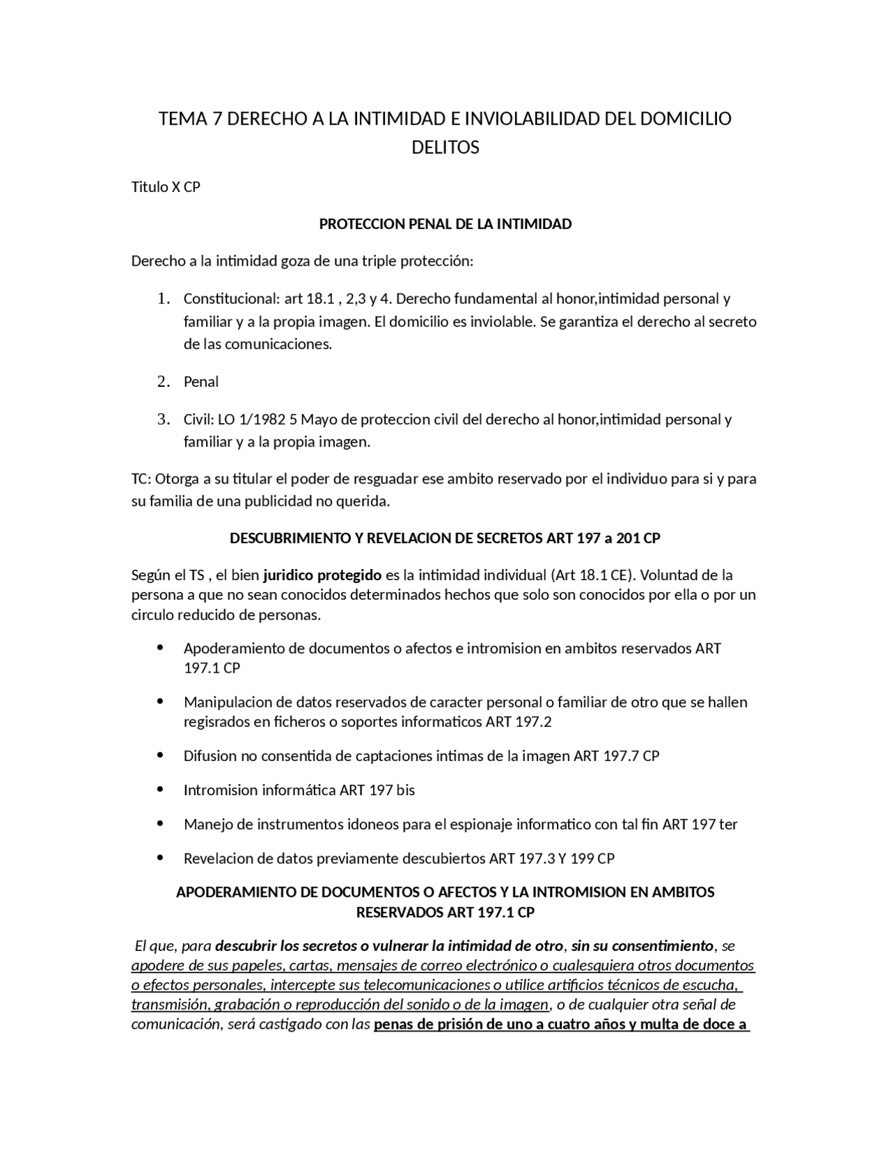 Derecho Penal Especial Docsity