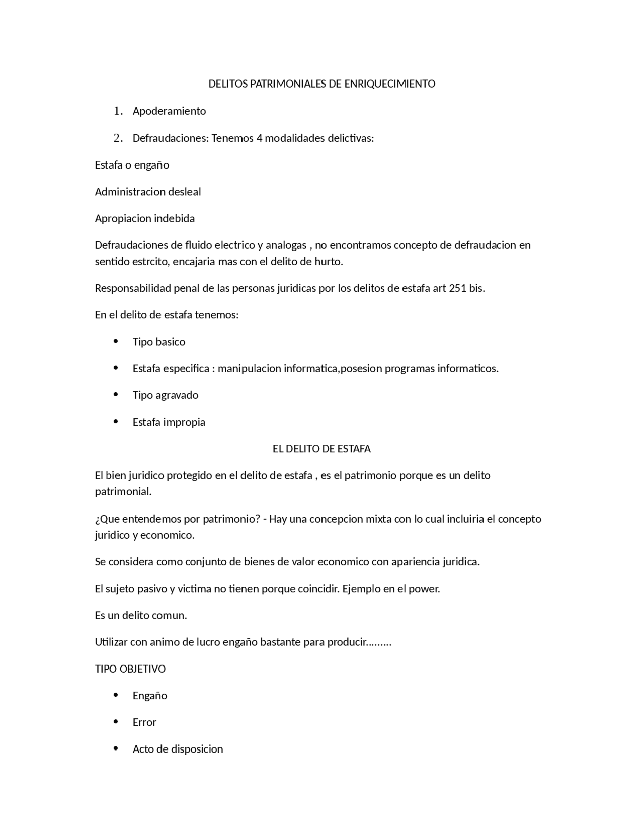 Derecho Penal Especial Docsity