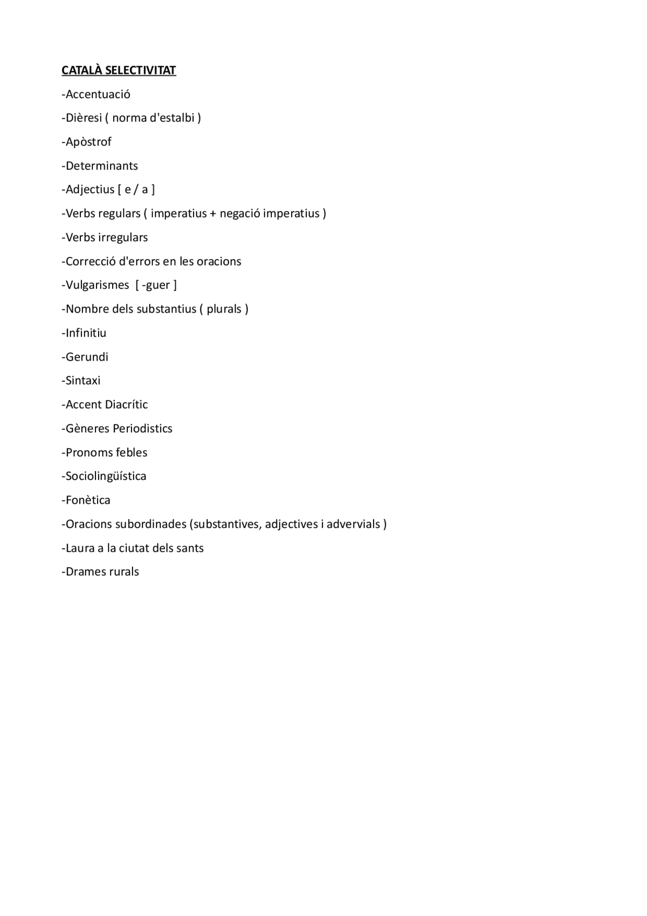 Apunts Català 2020 Selectivitat Docsity