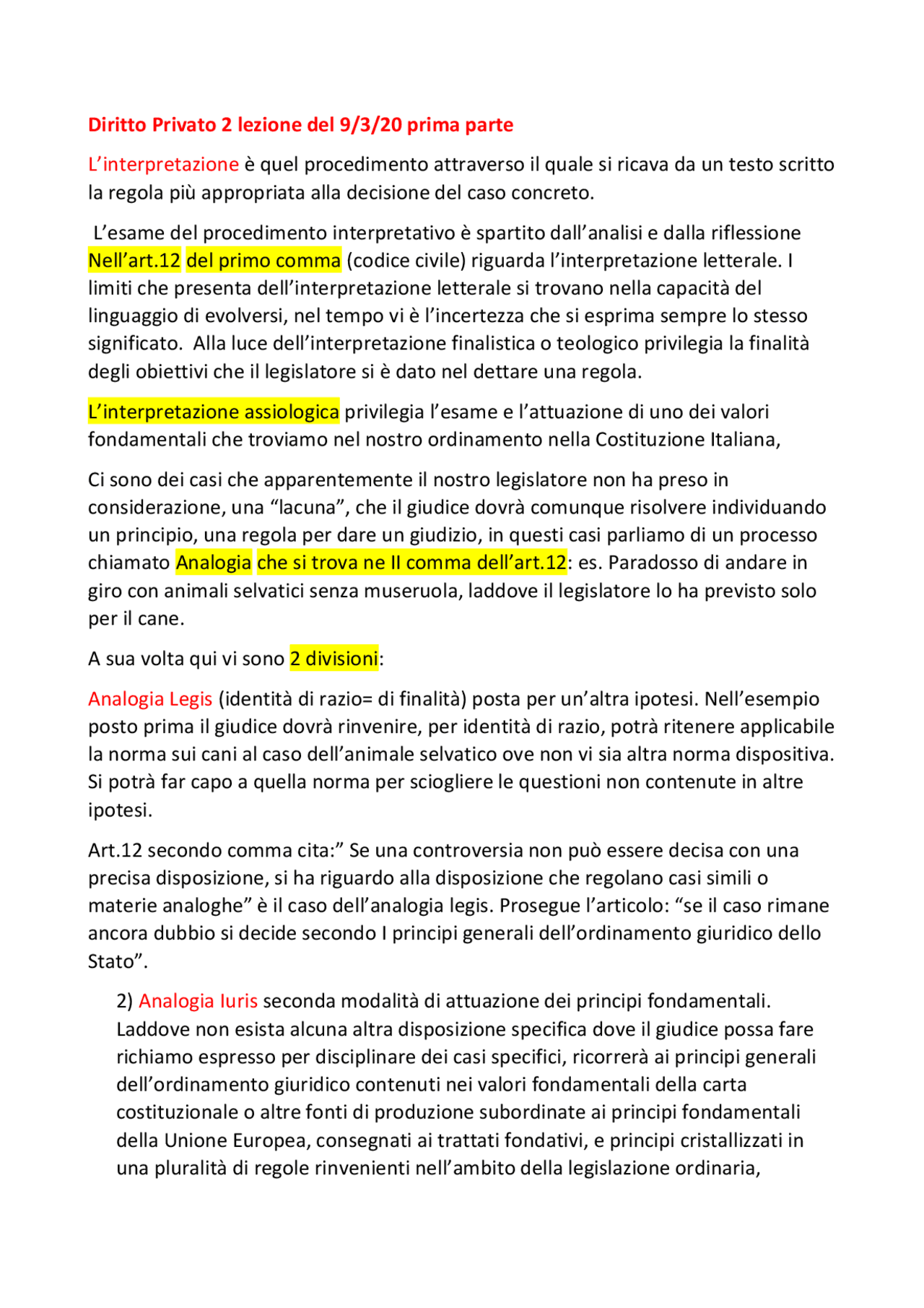 Dirittole Diverse Analogie Ecc Docsity