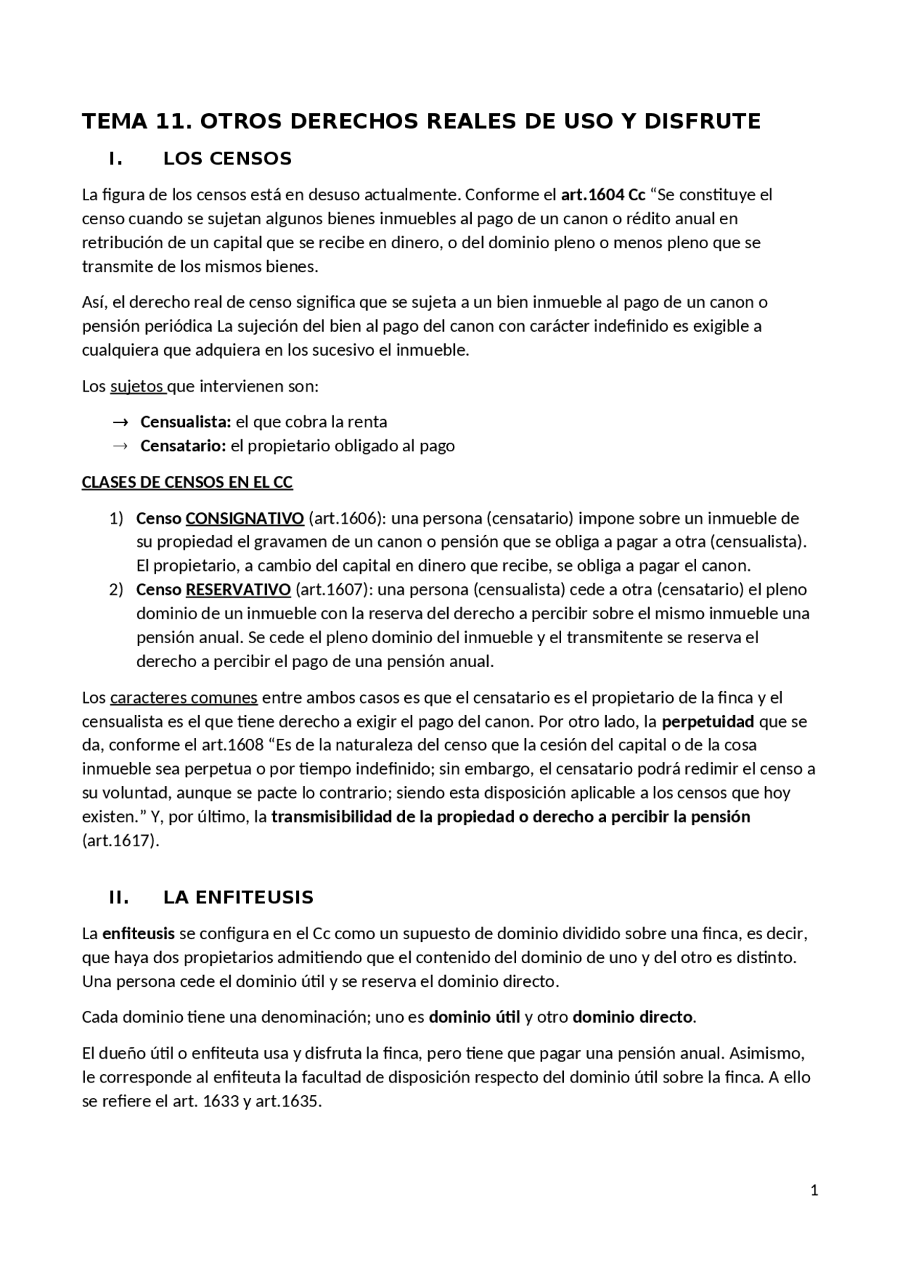 Derechos Reales de Uso y Disfrute: Censos, Enfiteusis, Superficie y ...
