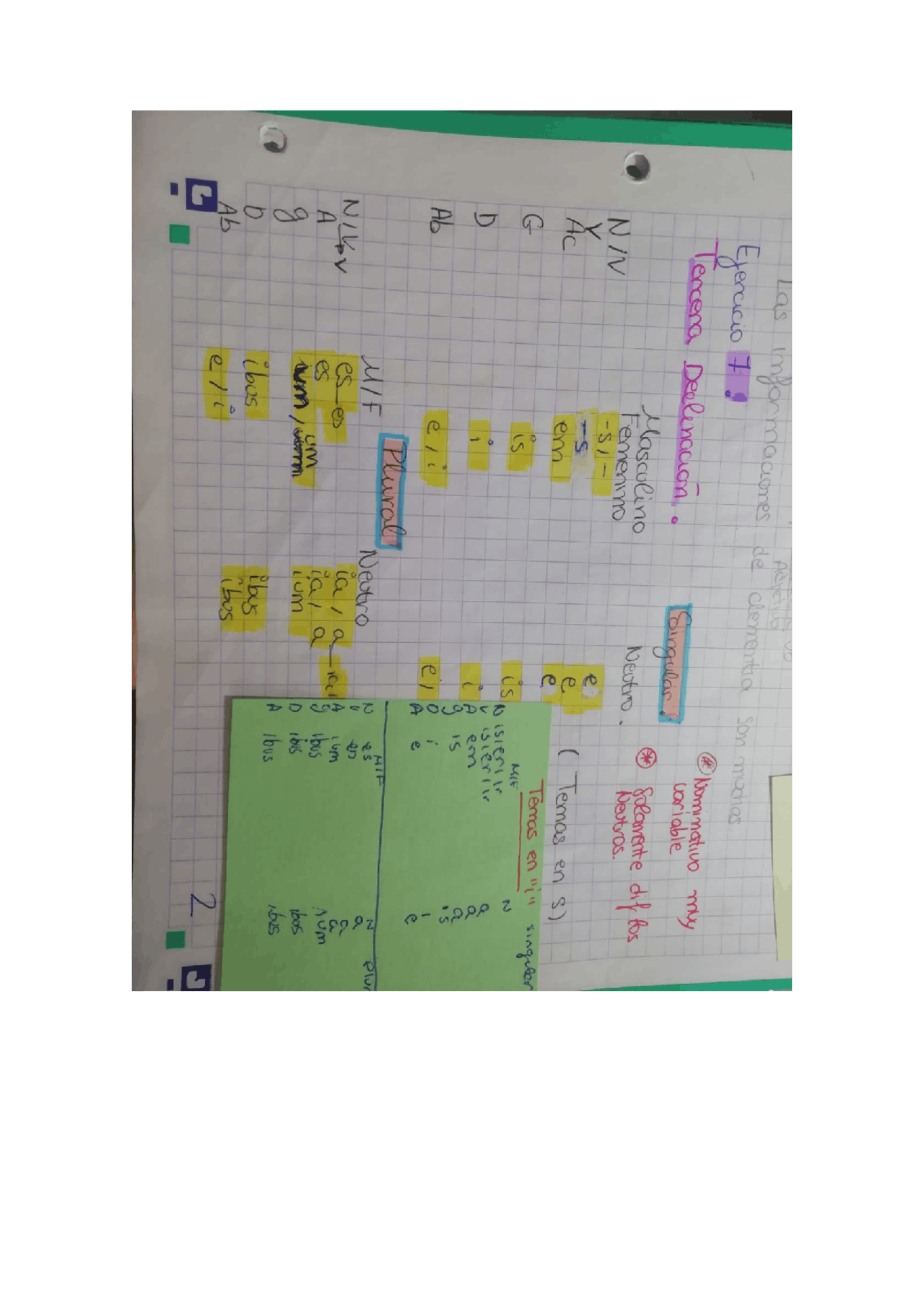 Latin, primera segunda , tercera y cuarta declinacion - Docsity