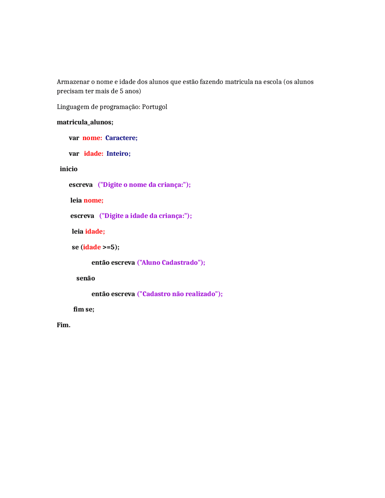 Fórum Ads Algaritmo E Programaçao Estruturada Docsity