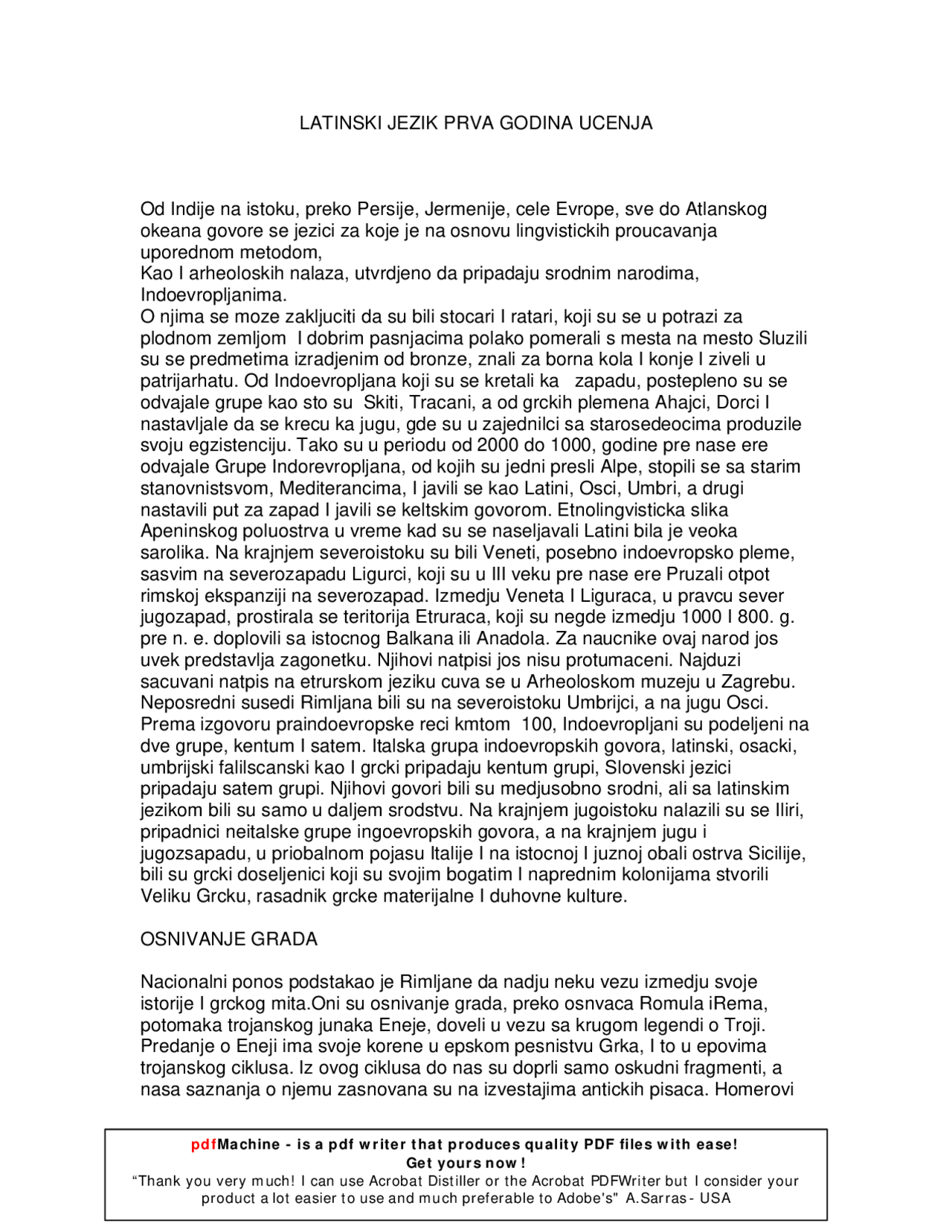Latinski Plan Programa Za I Razred Skripte Predlog Latinski Jezik