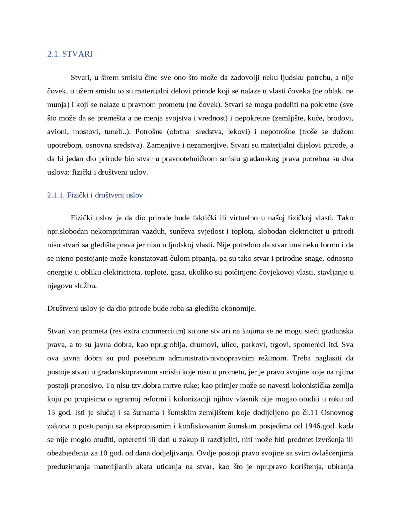 Imovina, seminarski rad | Skripte' predlog Građansko procesno pravo - Docsity