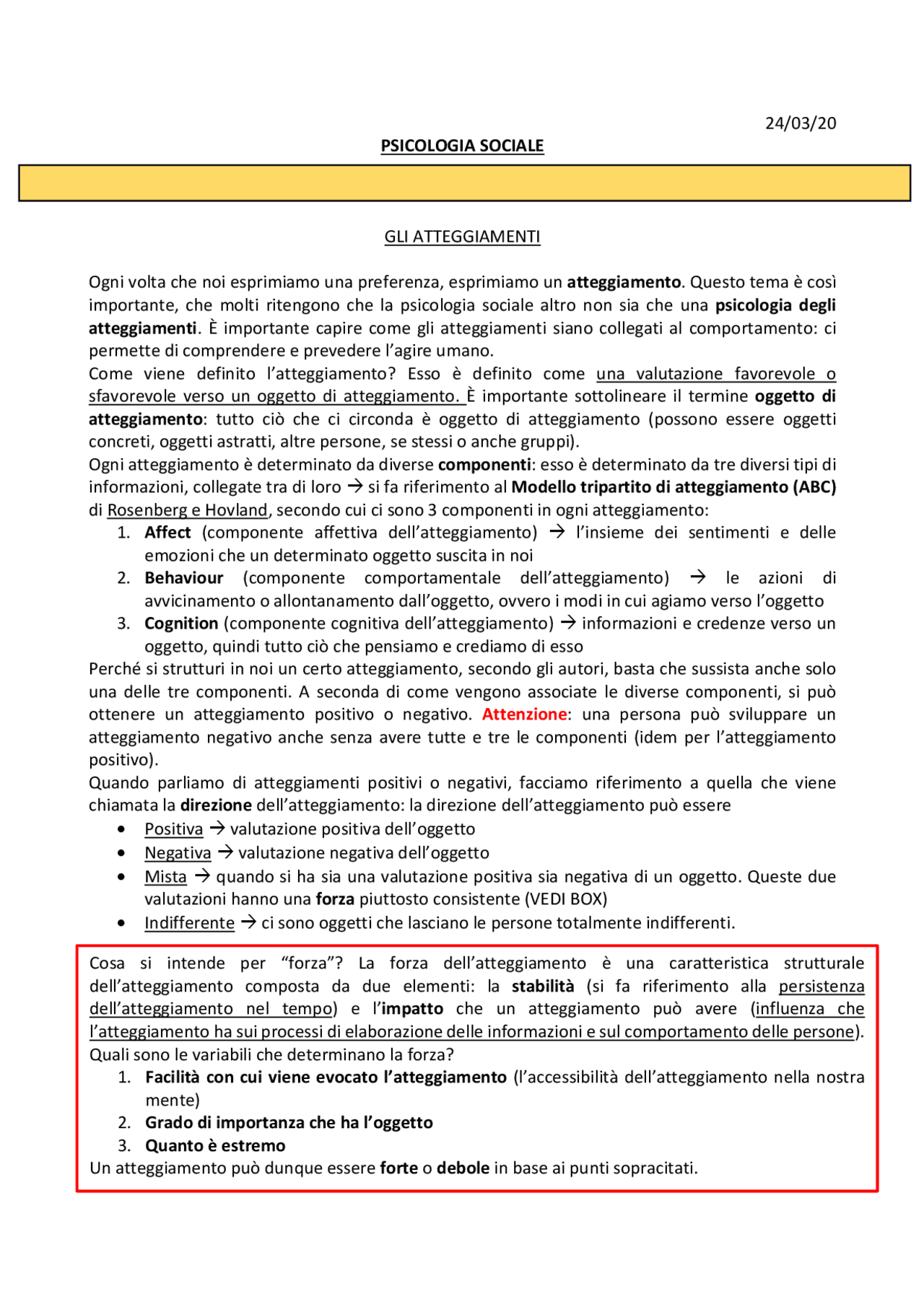 Il Costrutto Degli Atteggiamenti Docsity