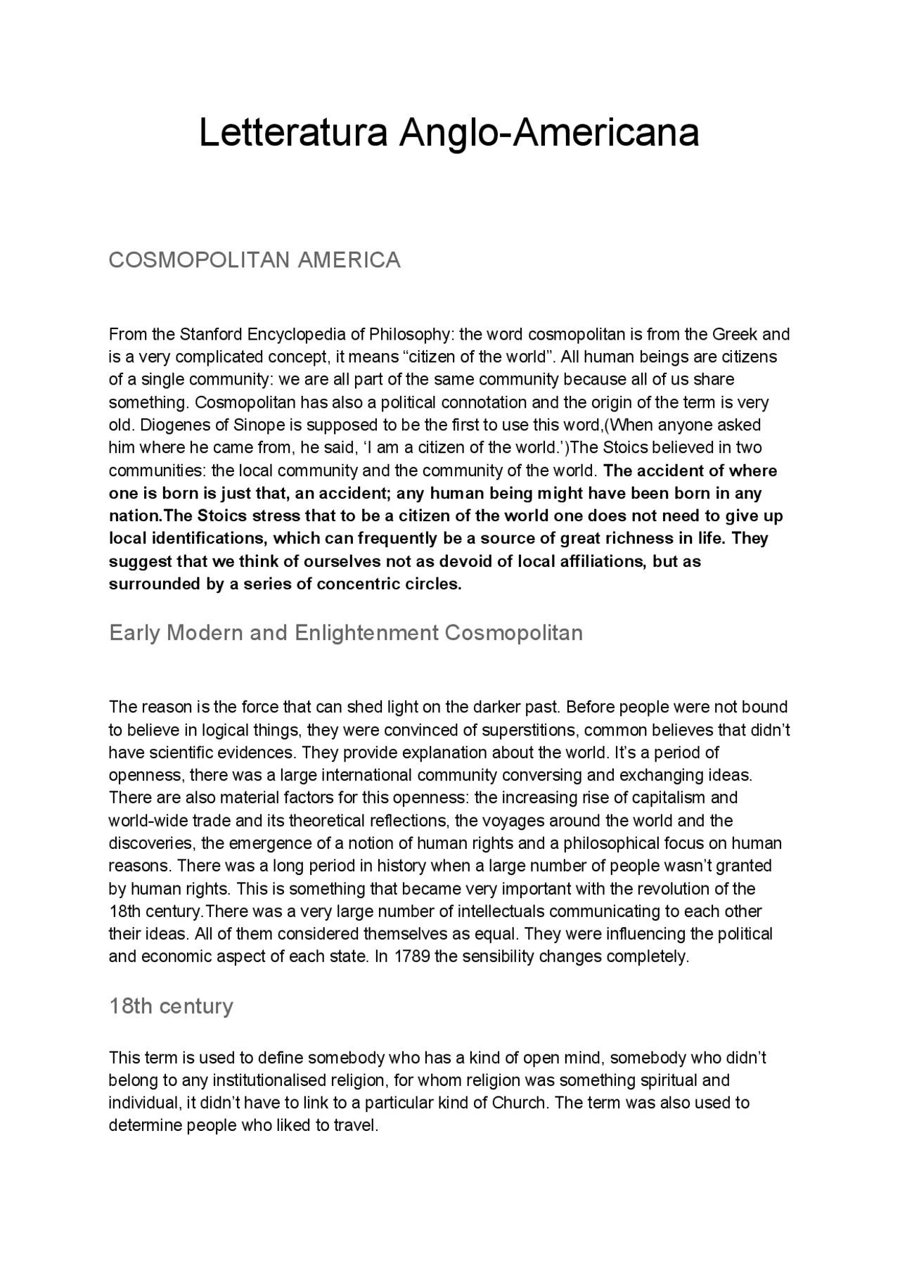 Letteratura Anglo Americana Docsity