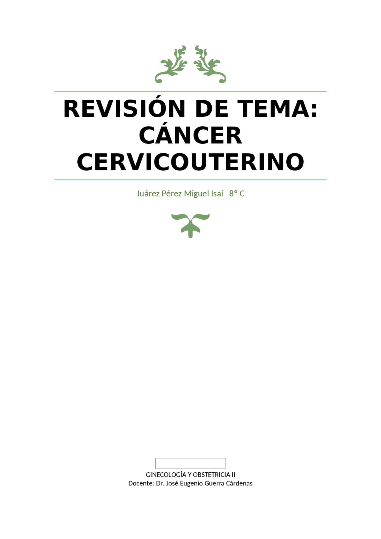 Cáncer Cervicouterino Docsity