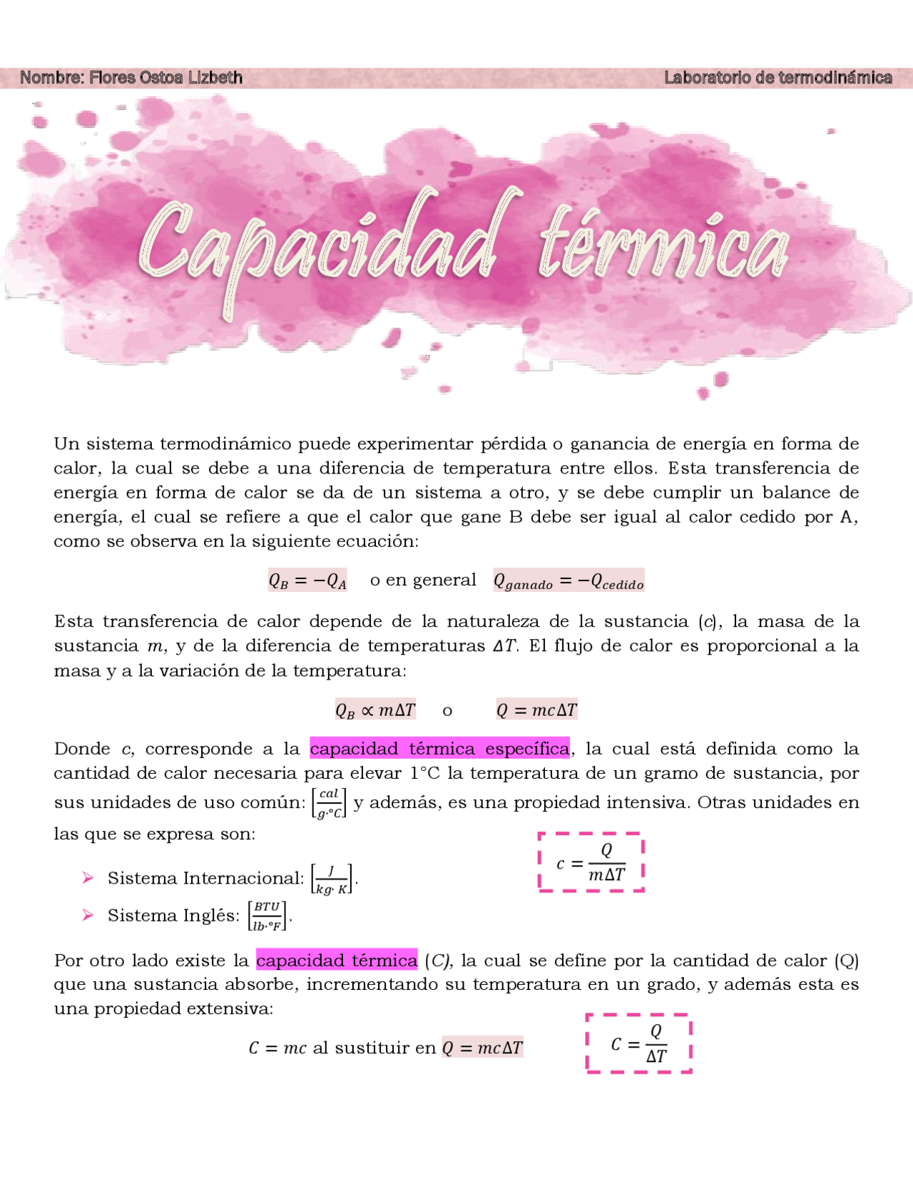 Capacidad Térmica: Un Estudio Práctico de la Transferencia de Calor ...