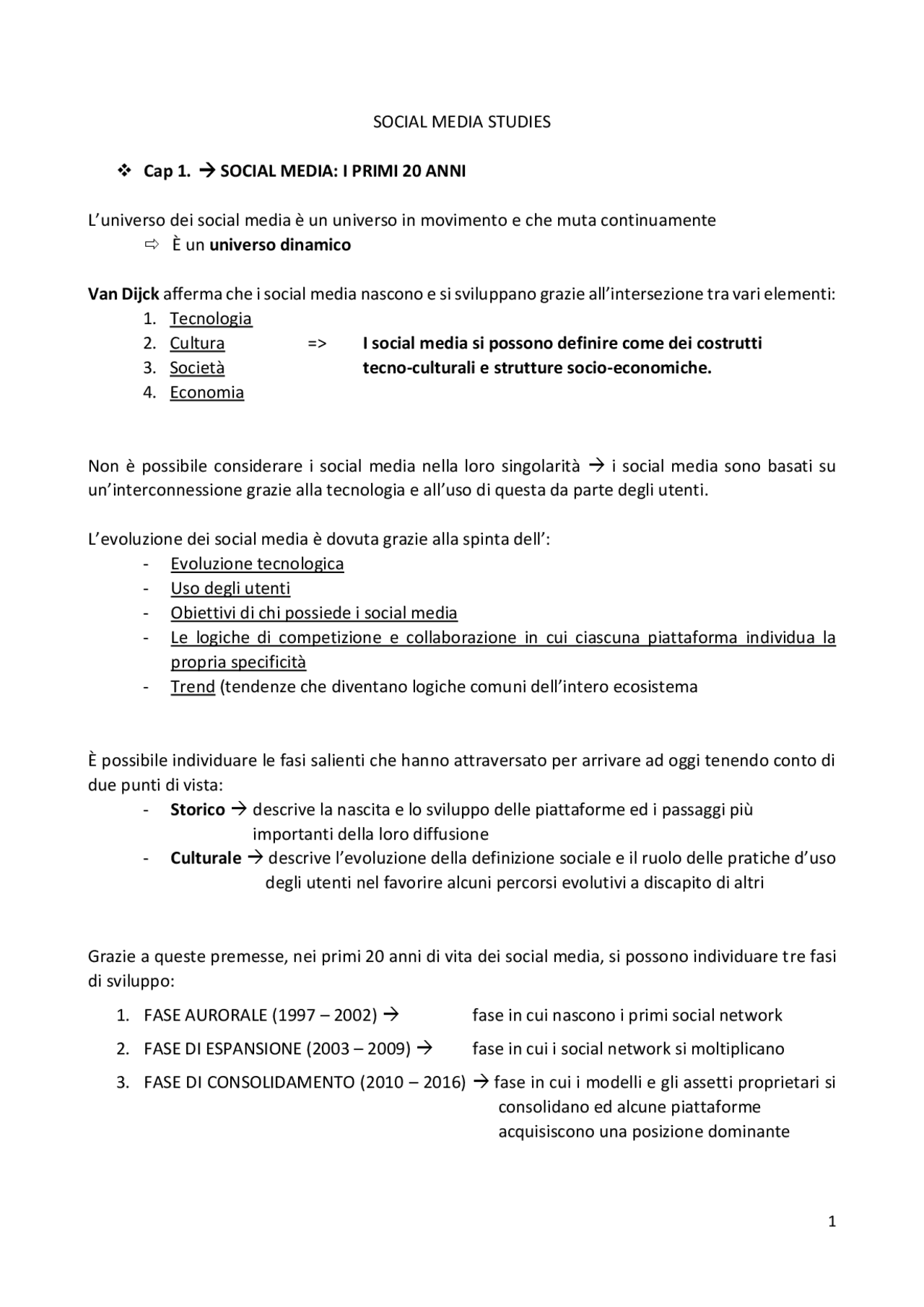 Social Media Studies - Web e Social Media | Sintesi del corso di ...