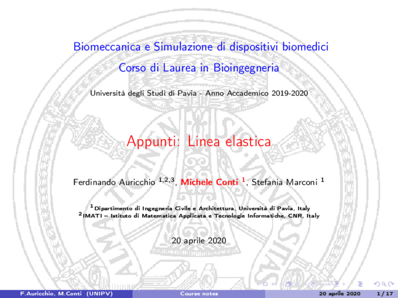 Linea elastica slide - Docsity