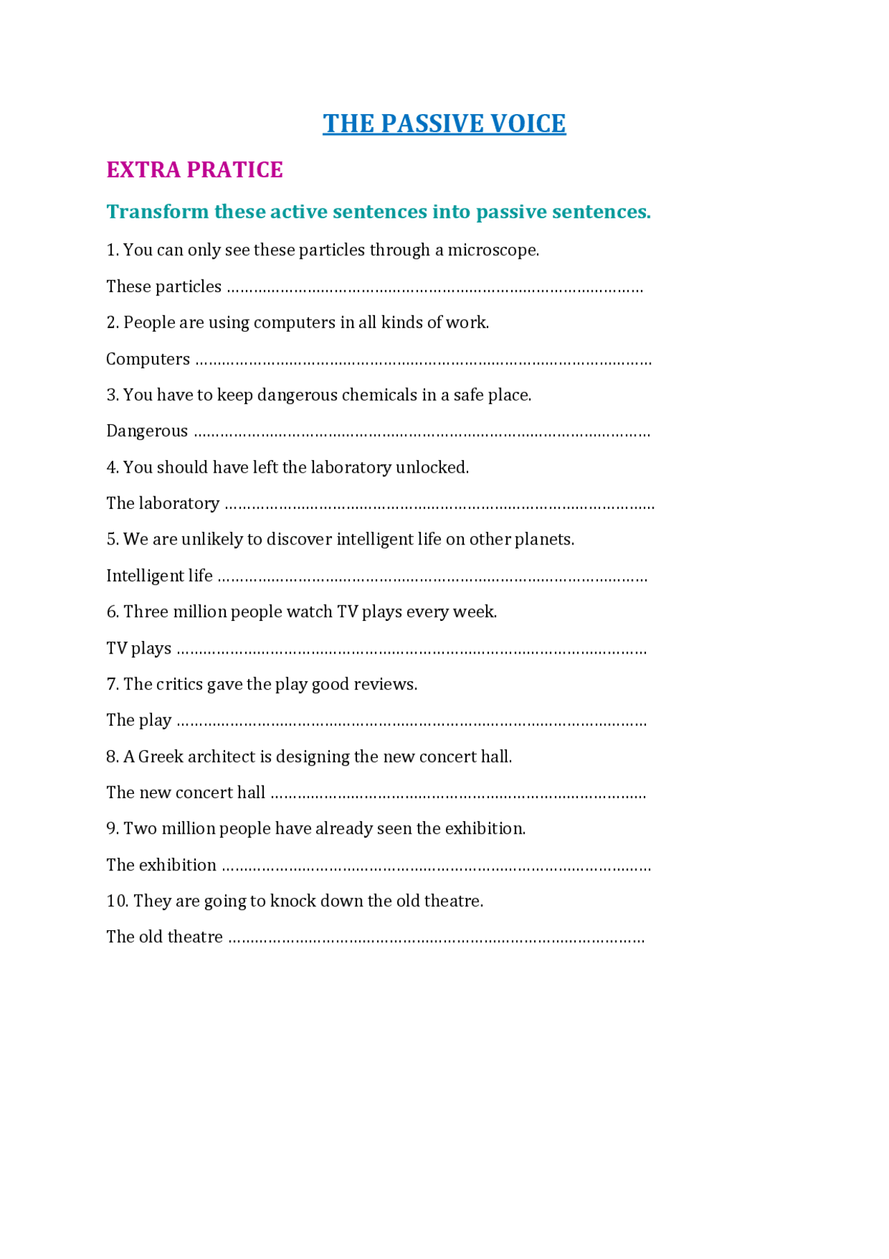 Pasive voice de lo mejorcitp - Docsity
