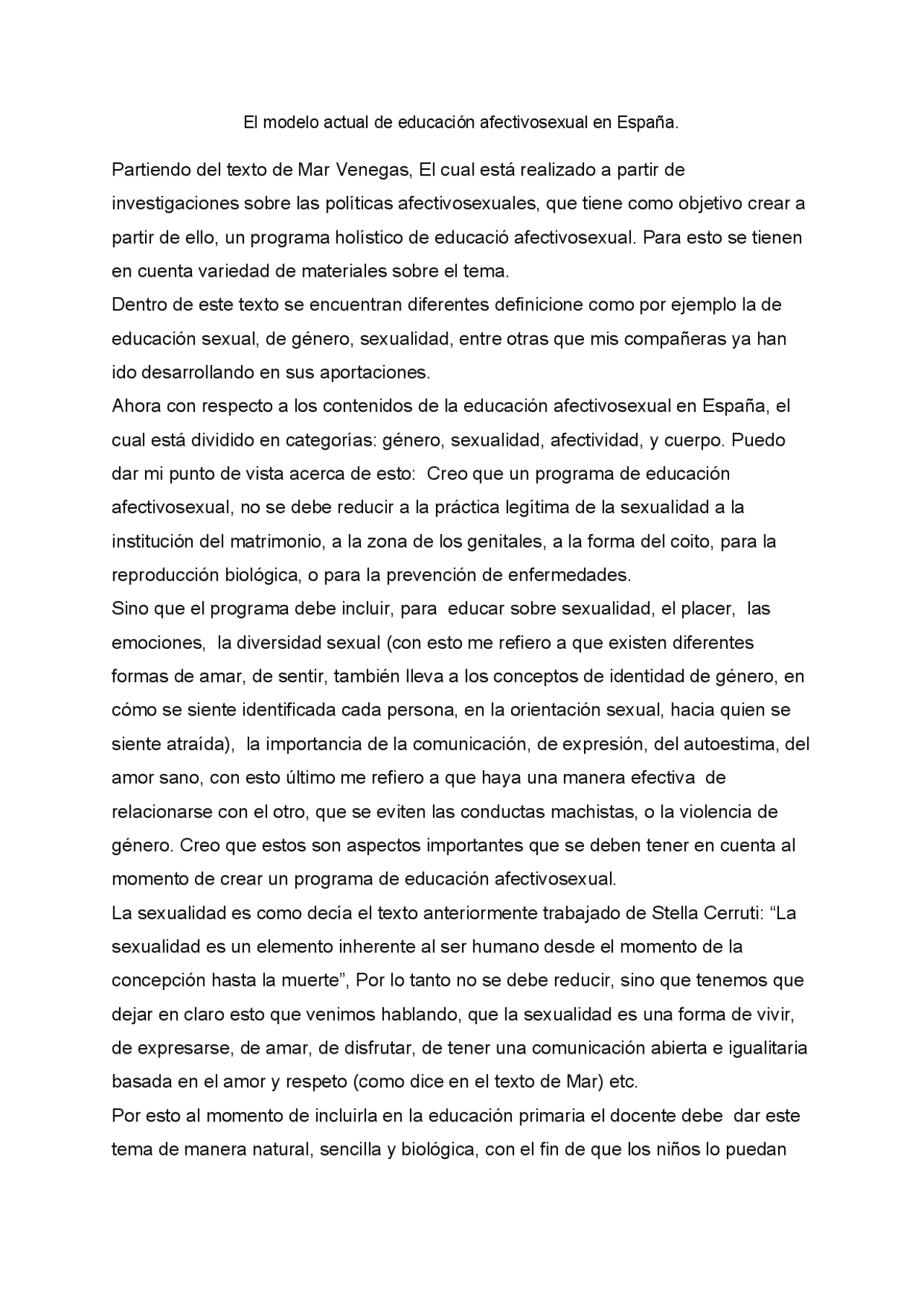 Educación afectivo sexual - Docsity