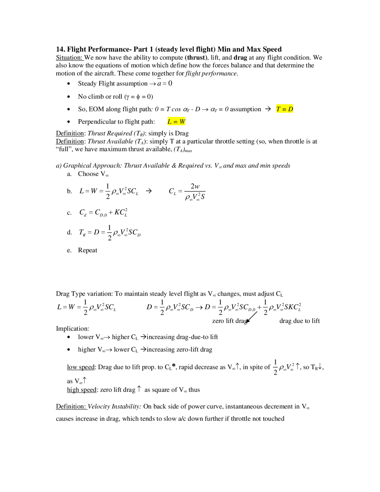 Flight Performance Aeronautics Docsity