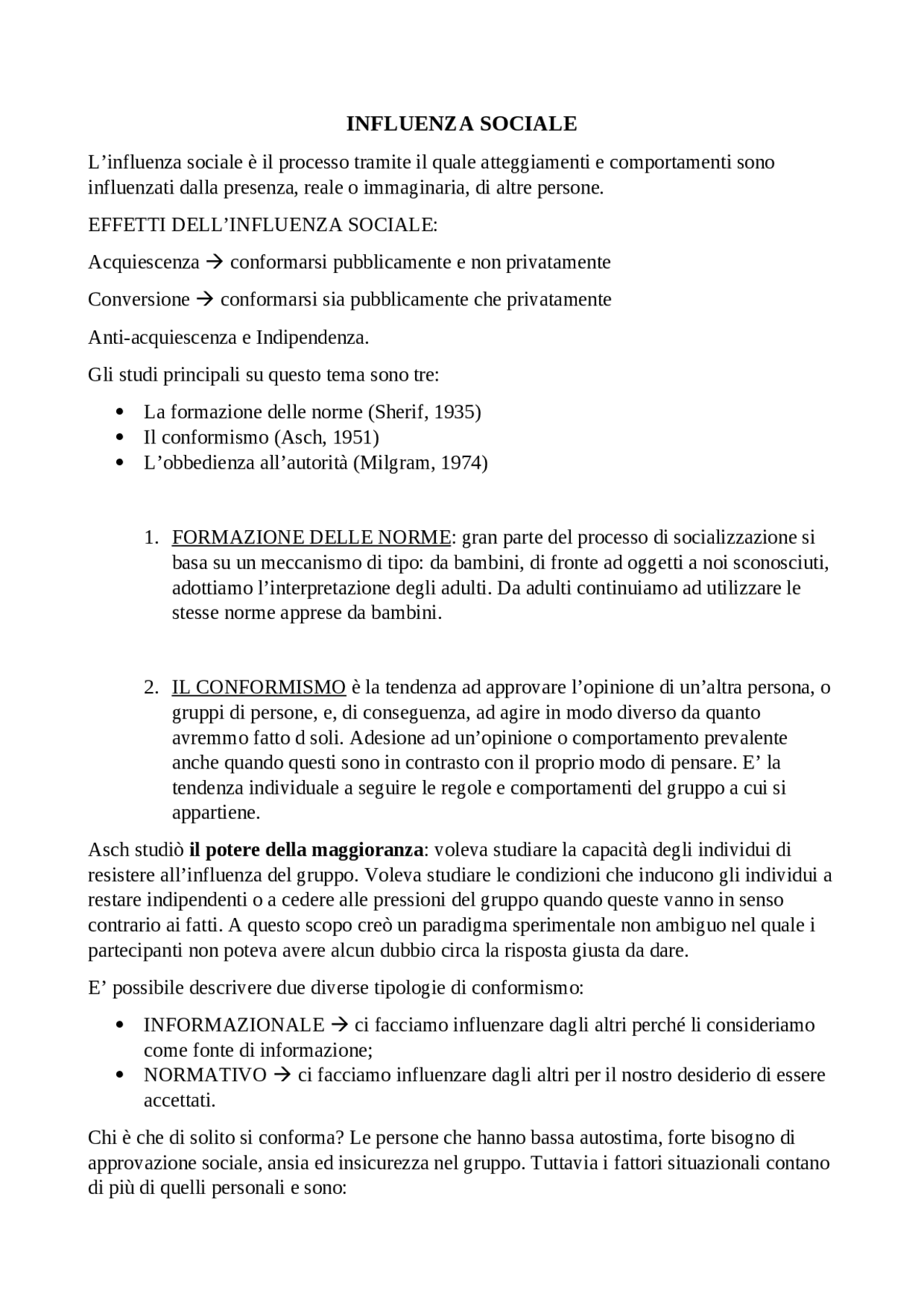 Influenza Sociale E Persuasione Docsity