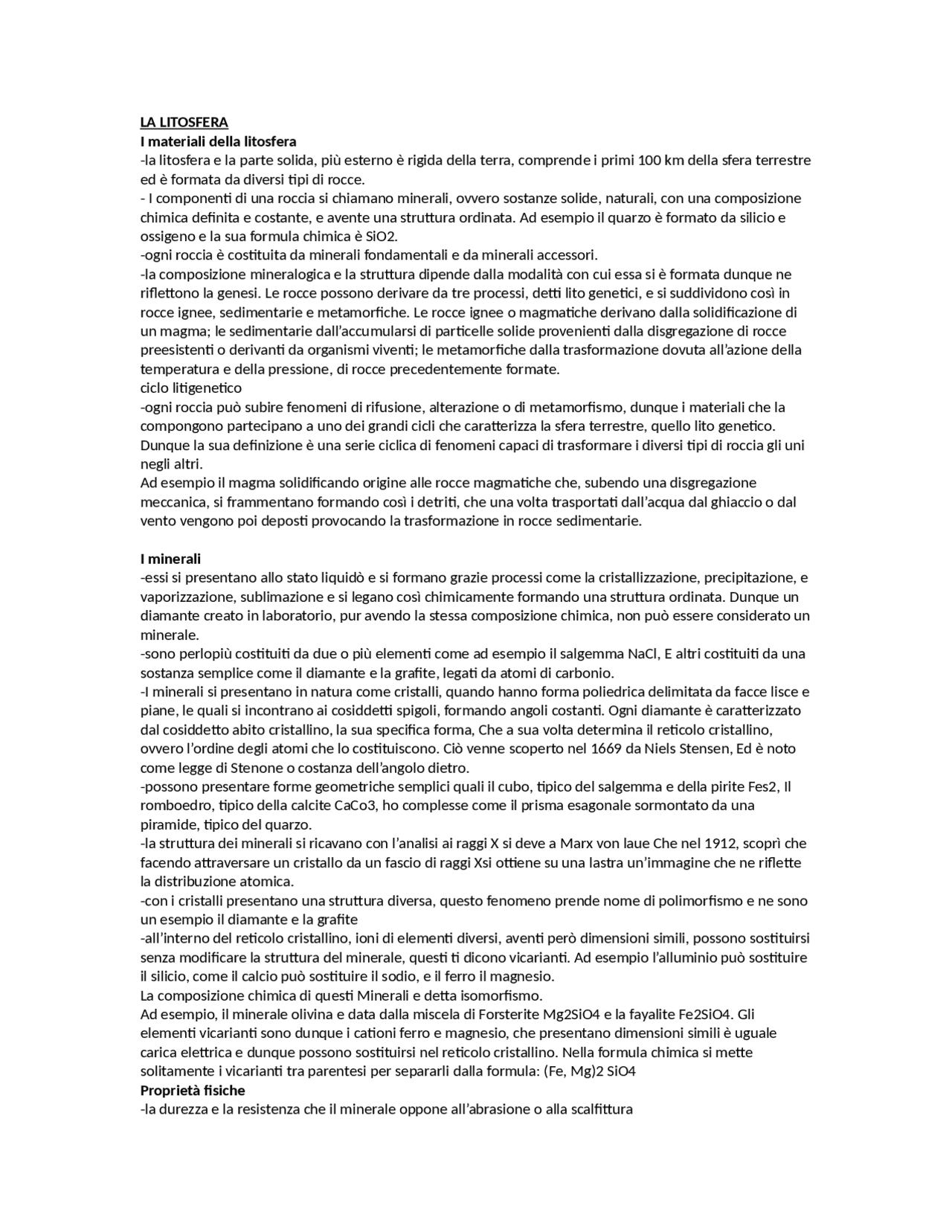 Litosfera E Rocce Riassunti Docsity