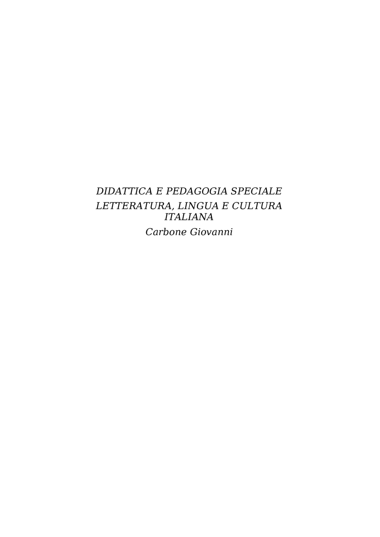 Paniere Didattica E Pedagogia Speciale Prof Carbone Panieri Di
