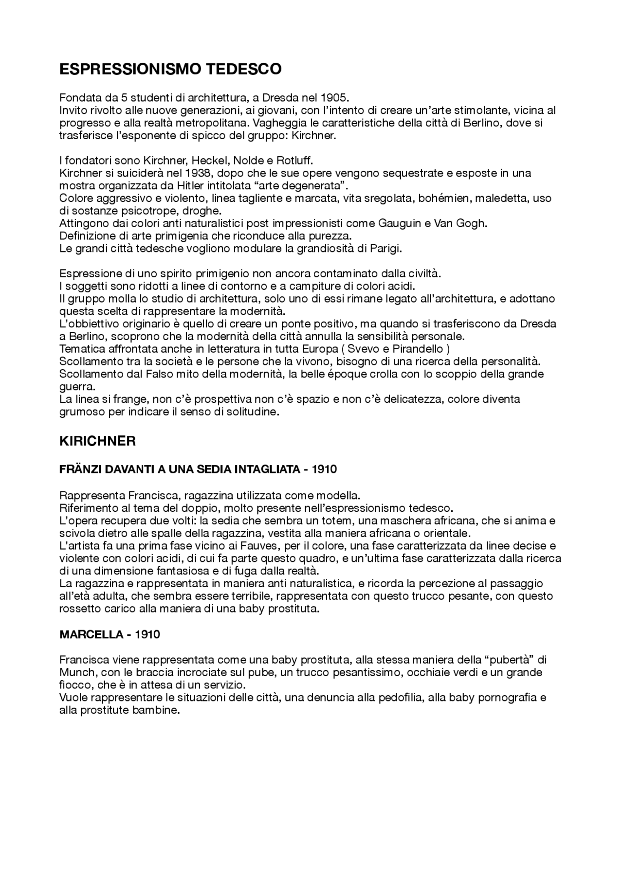 Espressionismo Tedesco Docsity