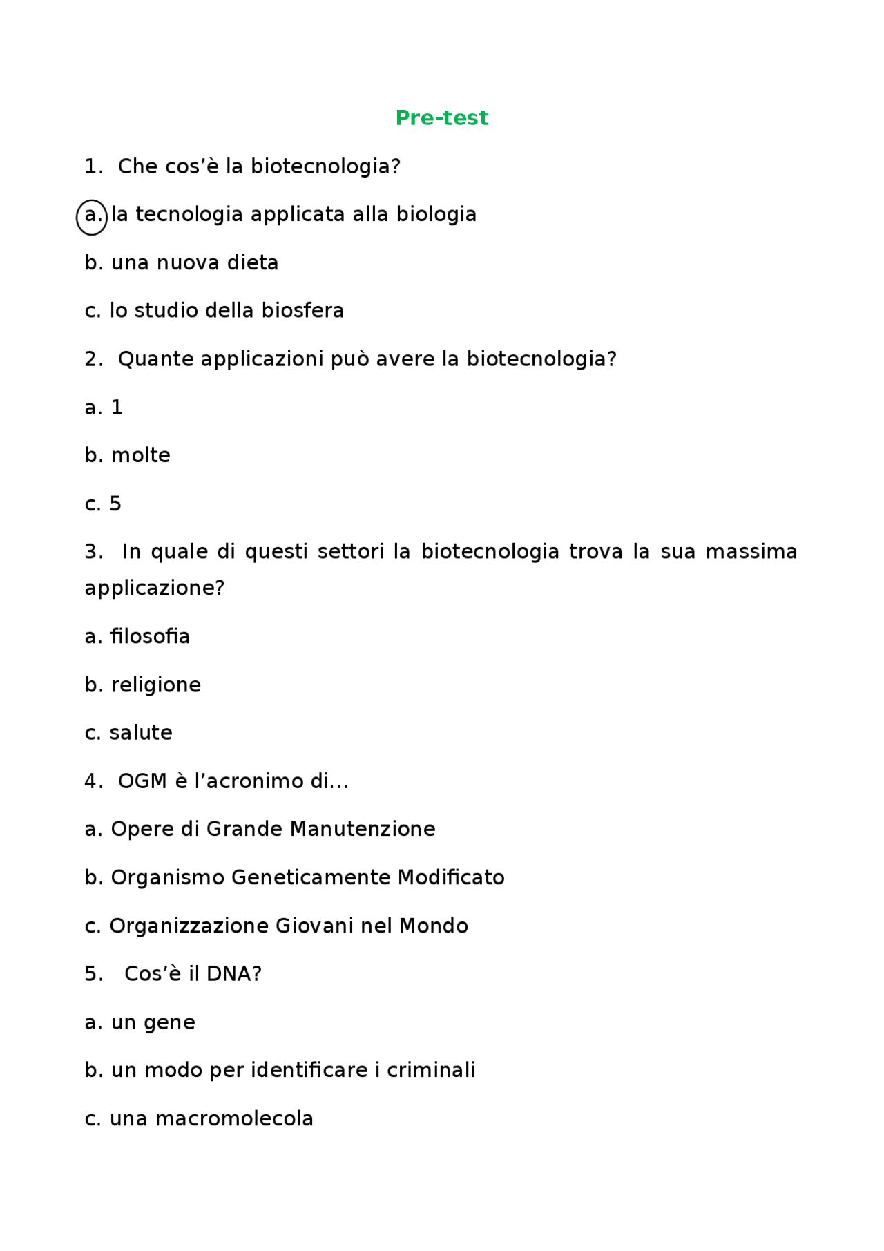 Le Biotecnologie In Biologia Docsity