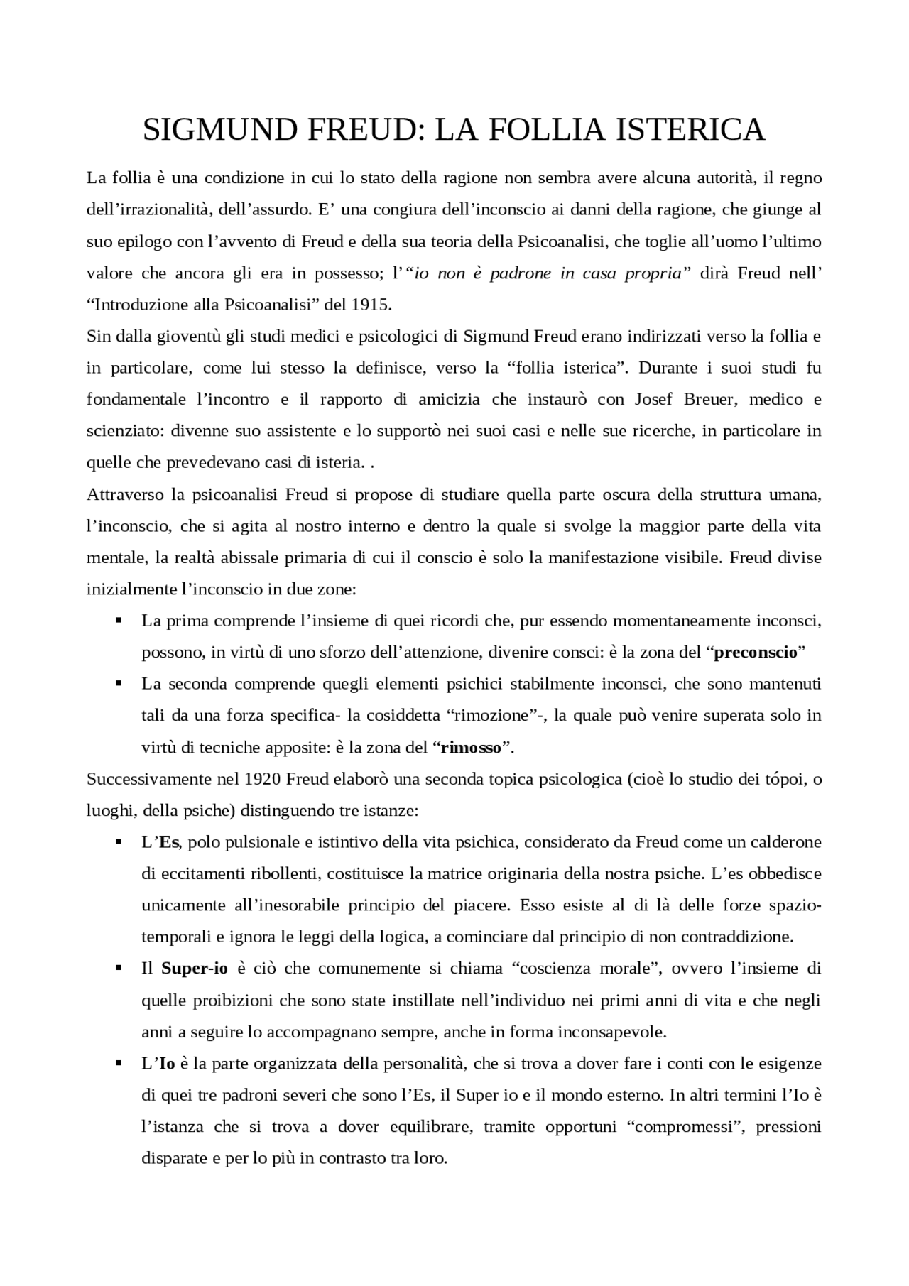 Vita E Opere Sigmund Freud Docsity