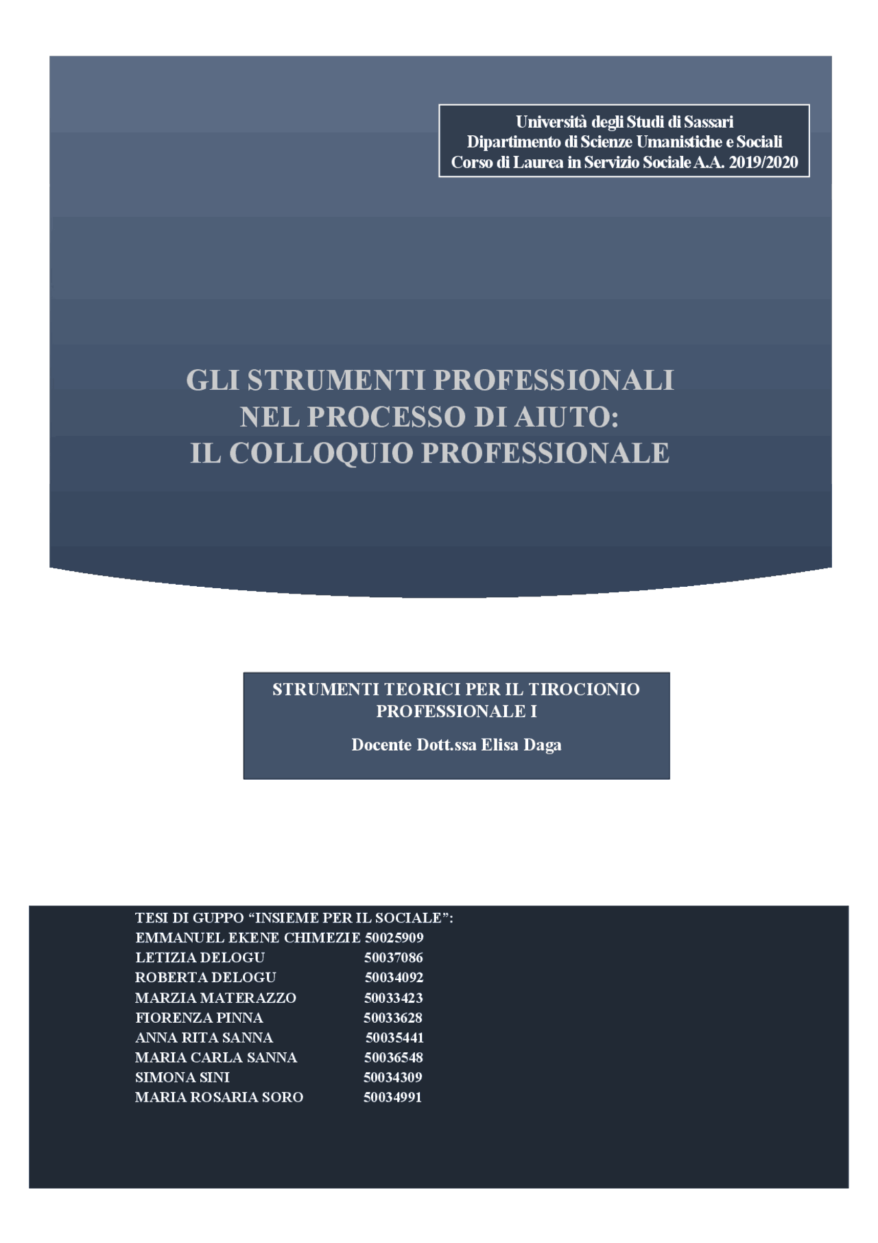 Il Colloquio Professionale Nel Processo Di Aiuto Docsity