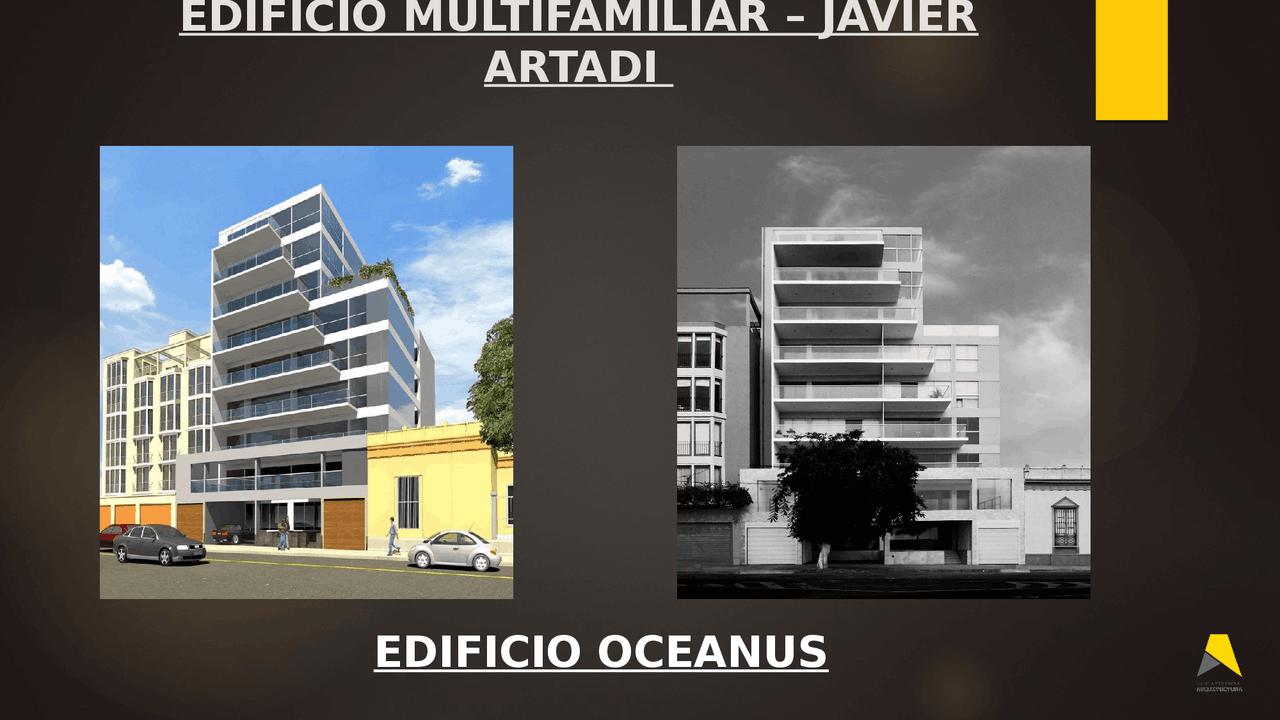 Edificio multifamiliar Javier Artadi | Diapositivas de Diseño - Docsity