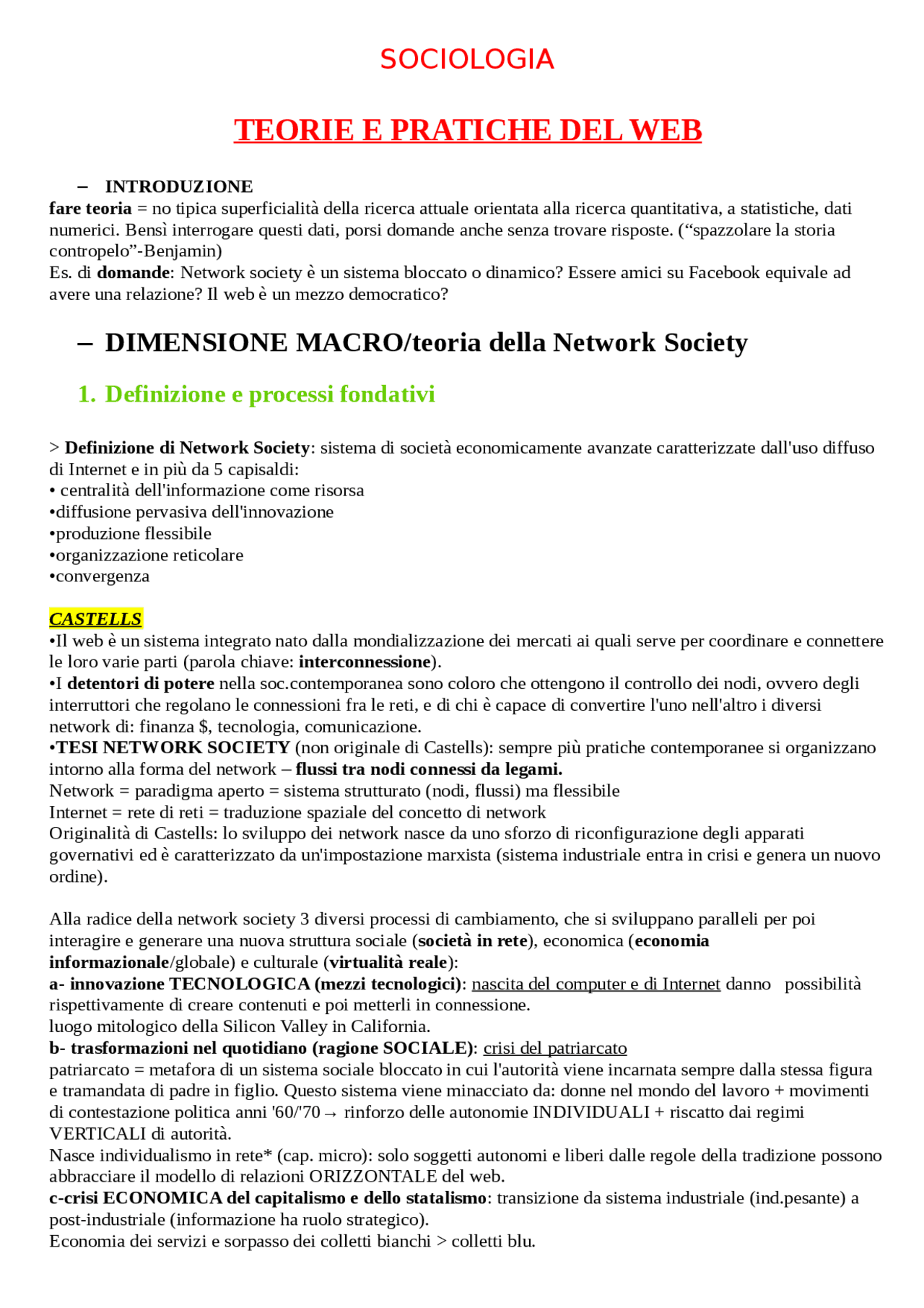 A Miconi Teorie E Pratiche Del Web Docsity
