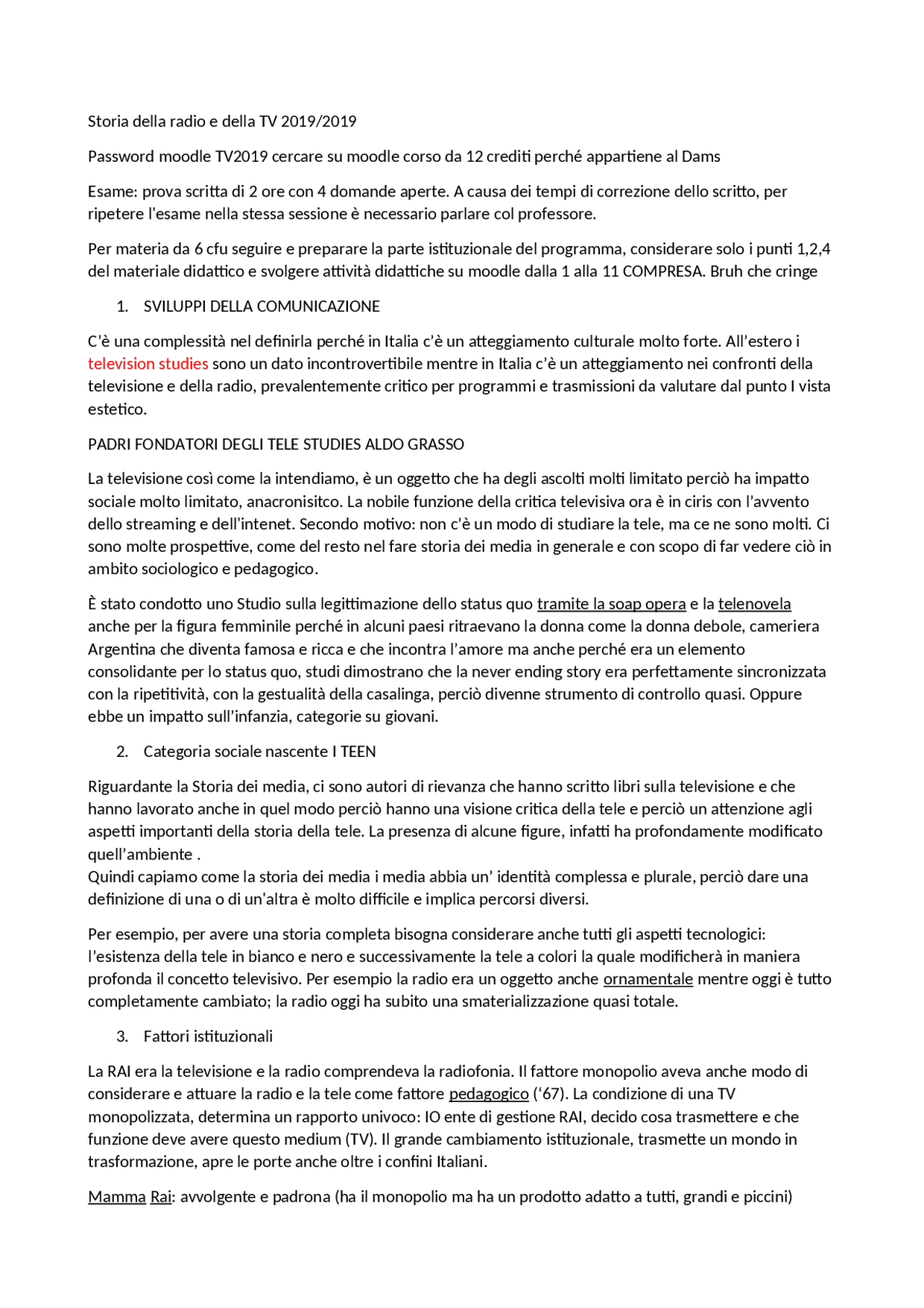 Storia Radio E Tv Appunti Docsity