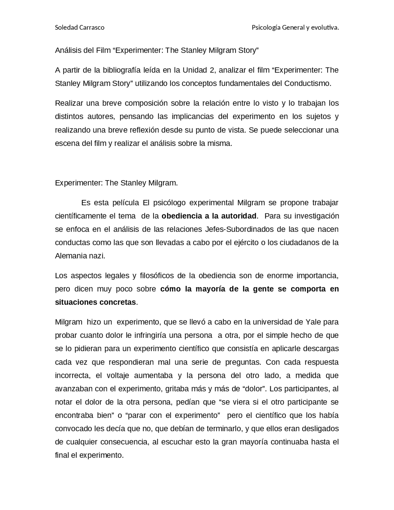 Analisis de la pelicula "experimenter the stanley Milgram" | Ejercicios ...