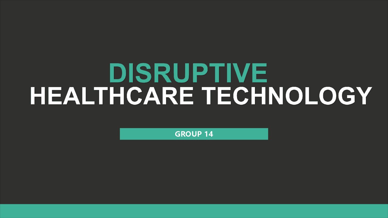 Disruptive Technology | Assignments Engineering | Docsity