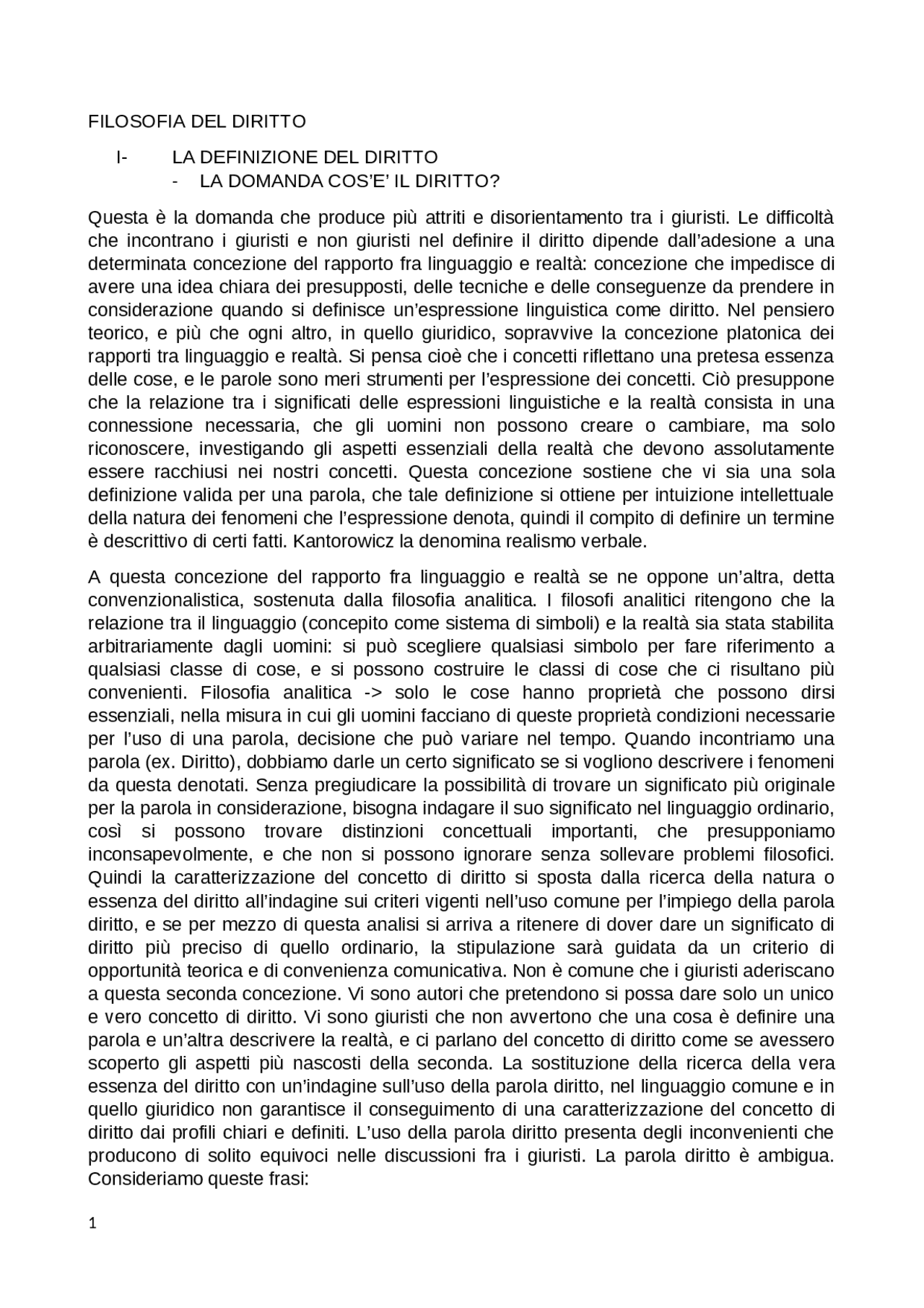 Riassunto Filosofia Del Diritto Docsity
