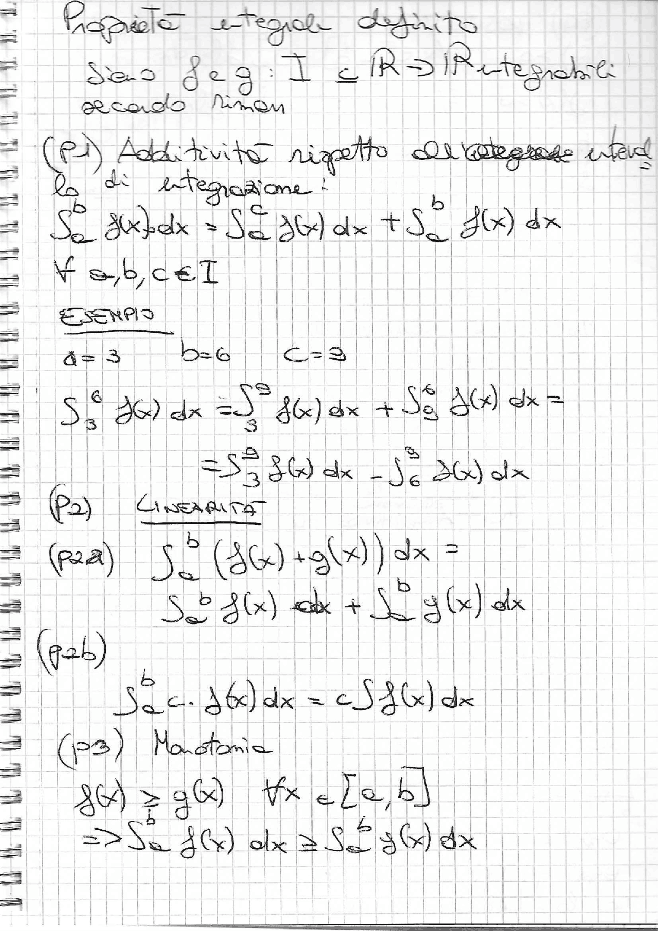 Proprietà integrali e metodi di integrazione - Docsity