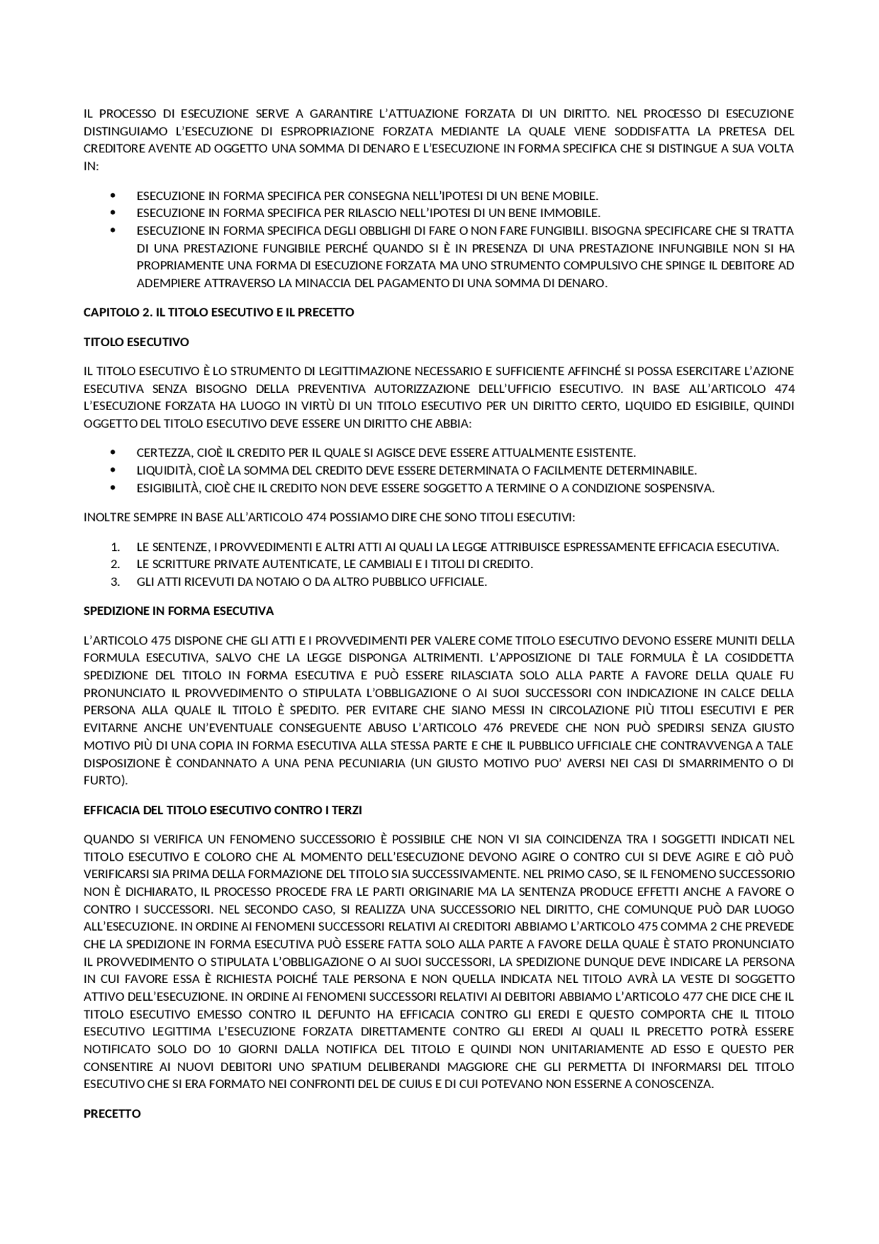 Riassunto Procedura Civile 2 Docsity