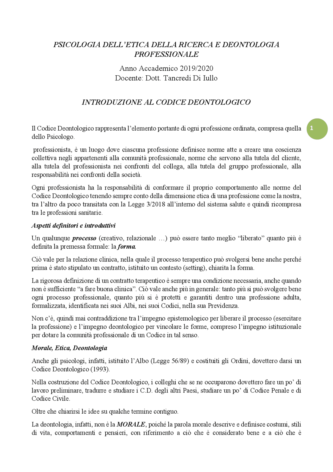 Codice Deontologico Psicologoetica Unich Docsity