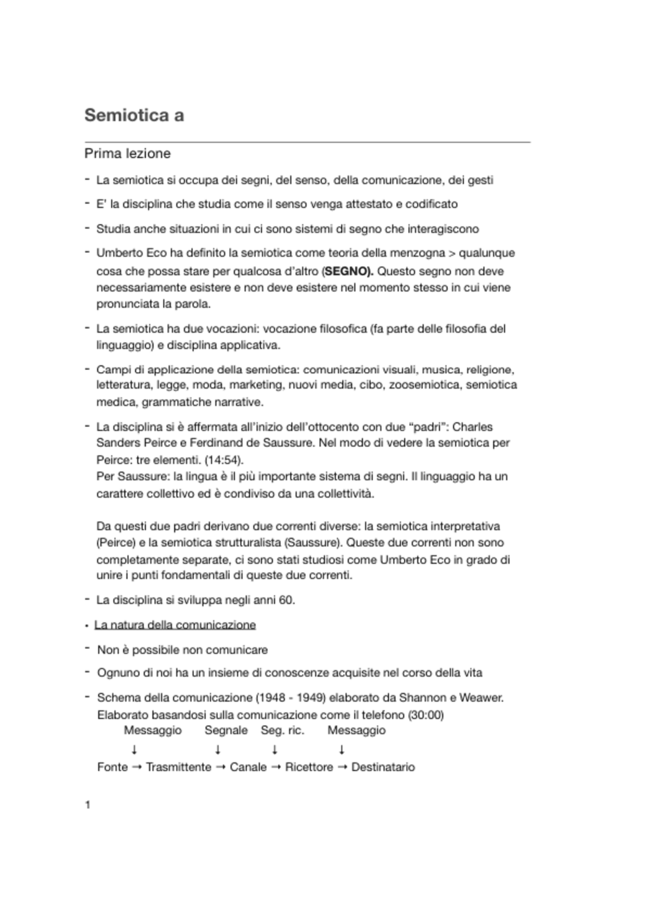 Semiotica Modulo 1 Docsity