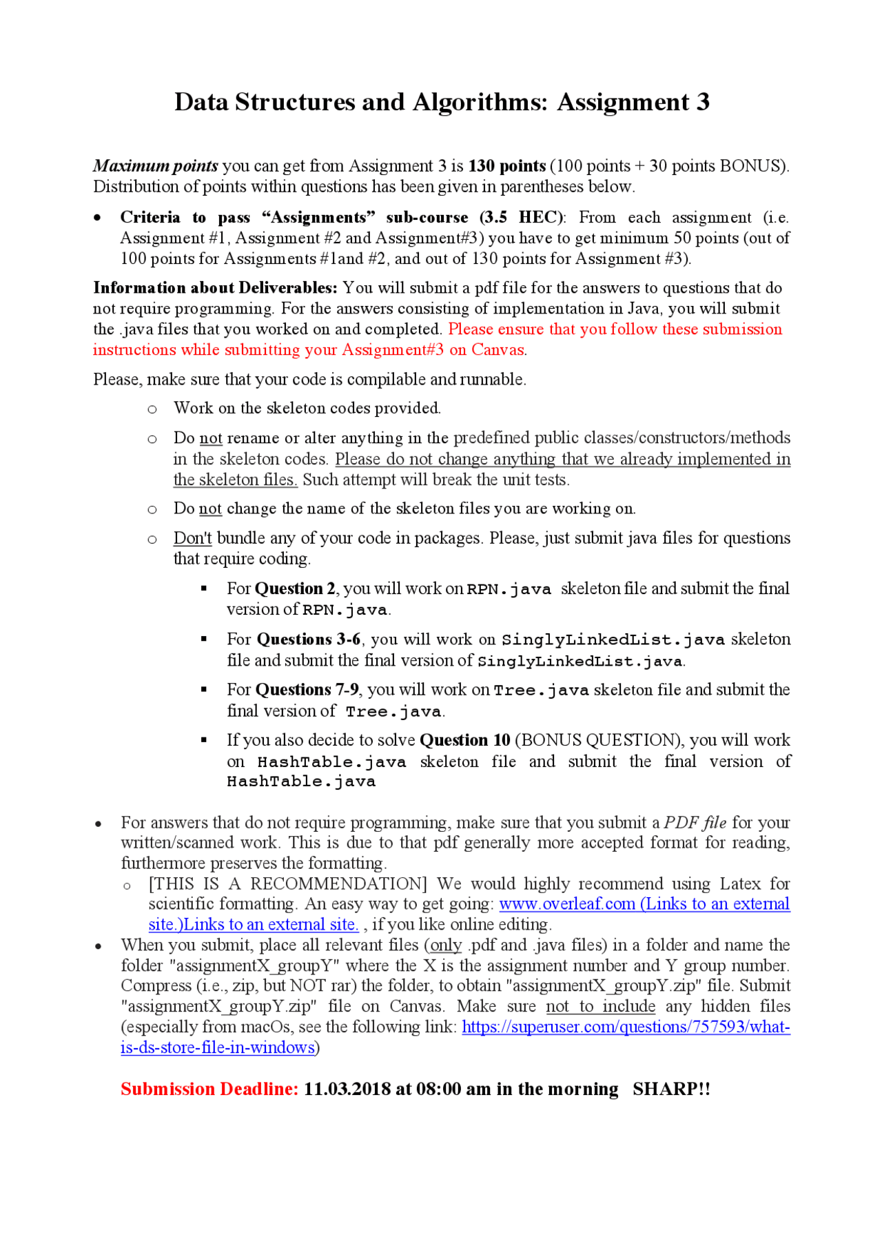Assignment3 In Data Strucure Docsity