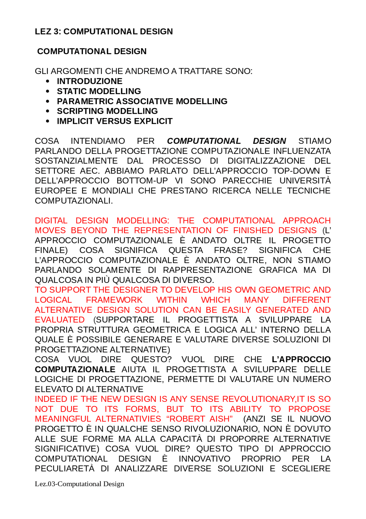 Computational Design Docsity
