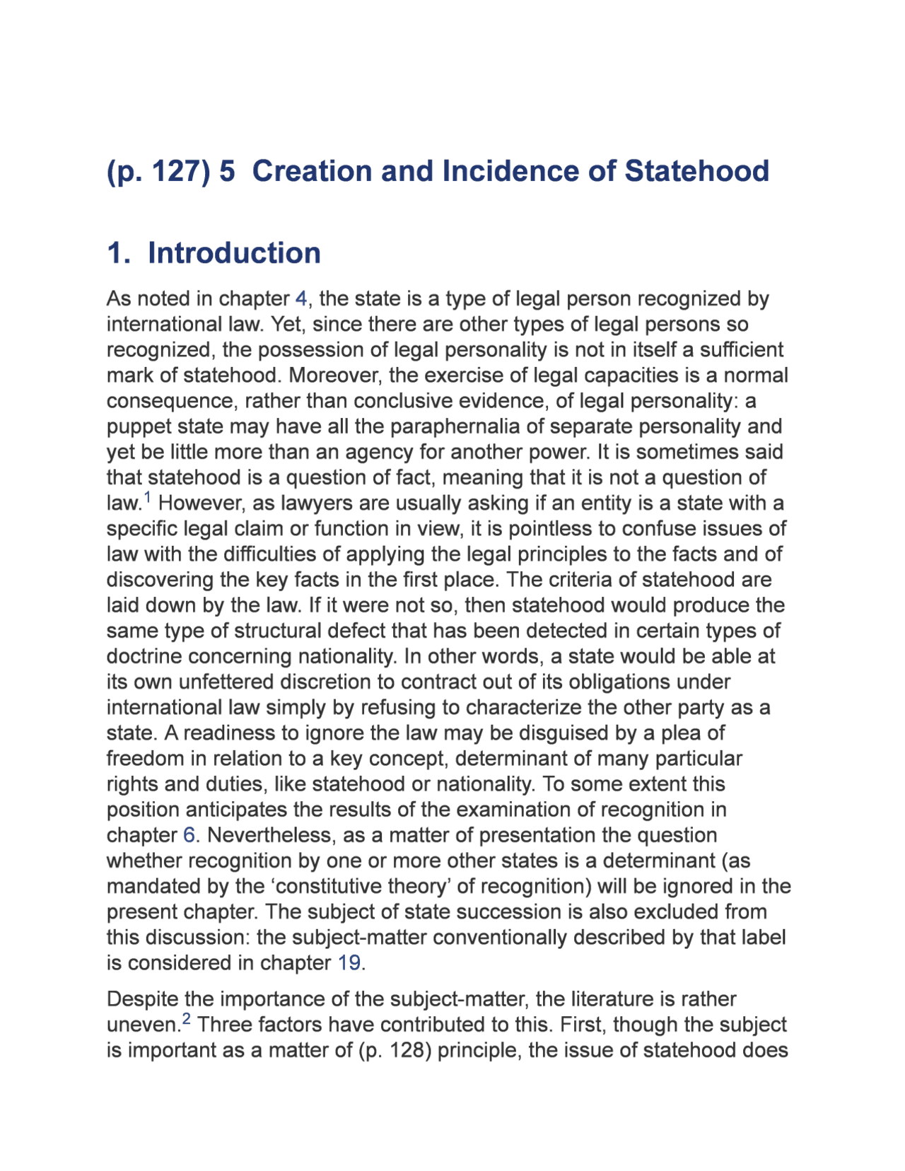 Statehood And Requirements Docsity