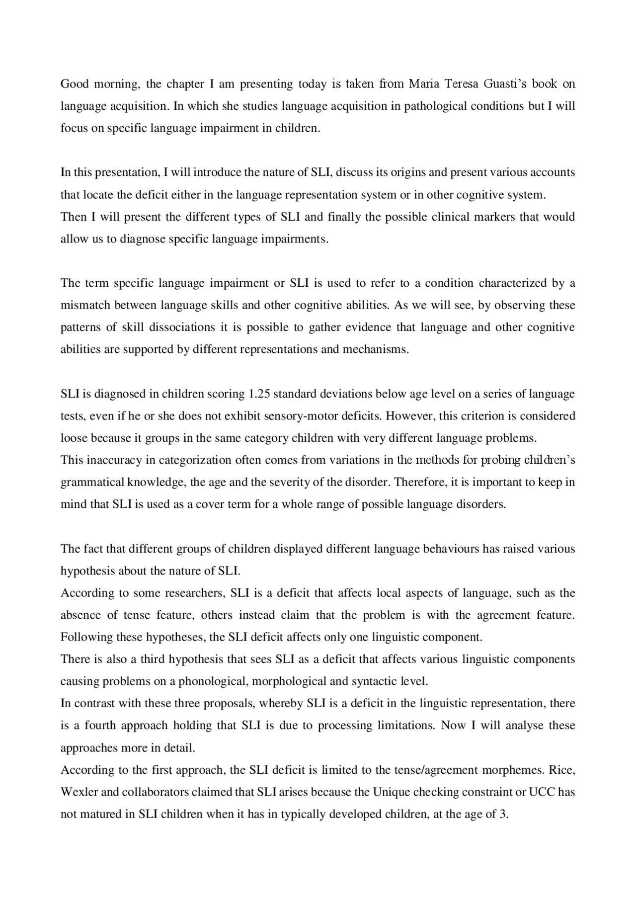 Summary Ch 5 Language Acquisition By Mt Guasti Docsity