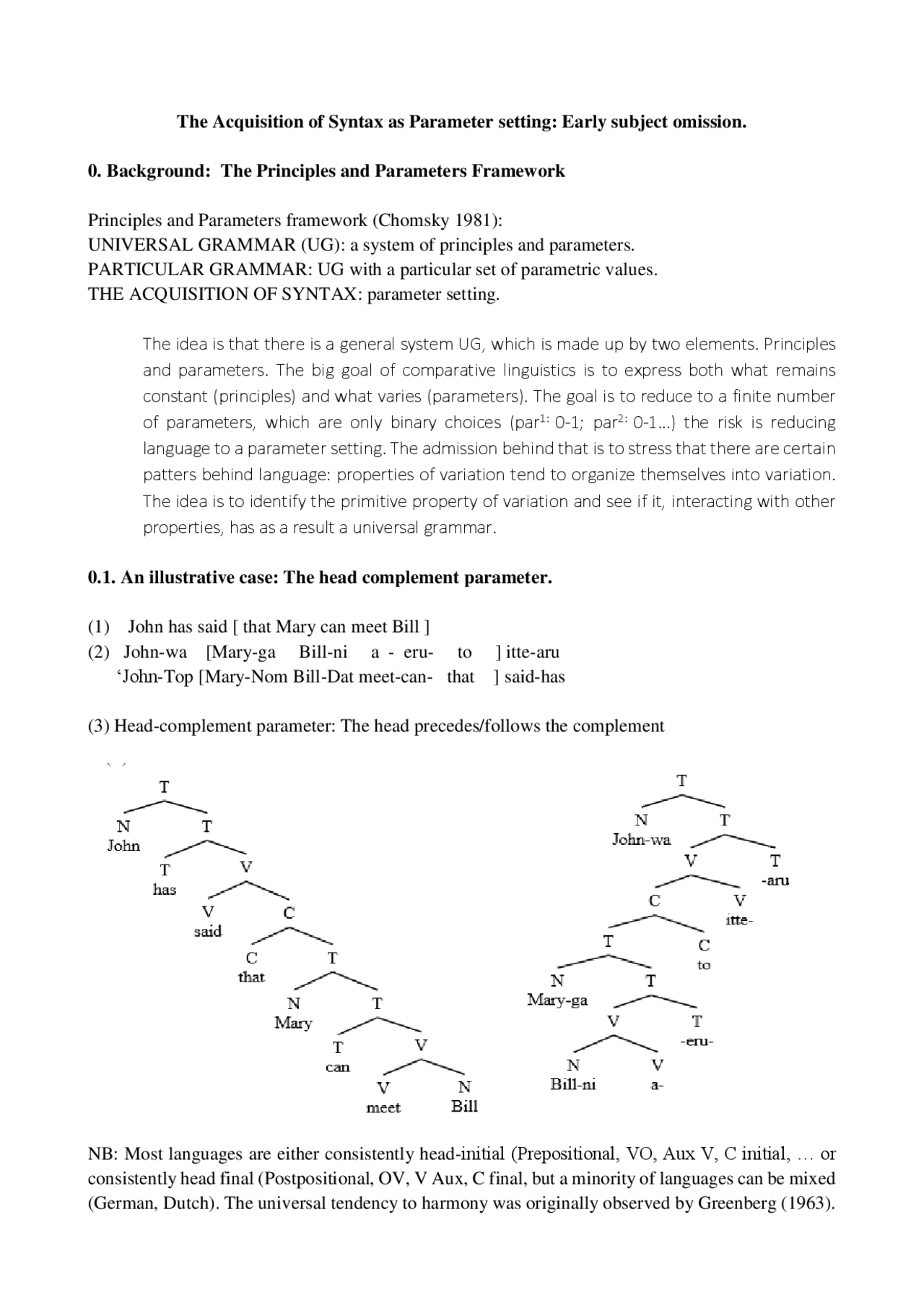 Theory Of Grammar Notes Docsity