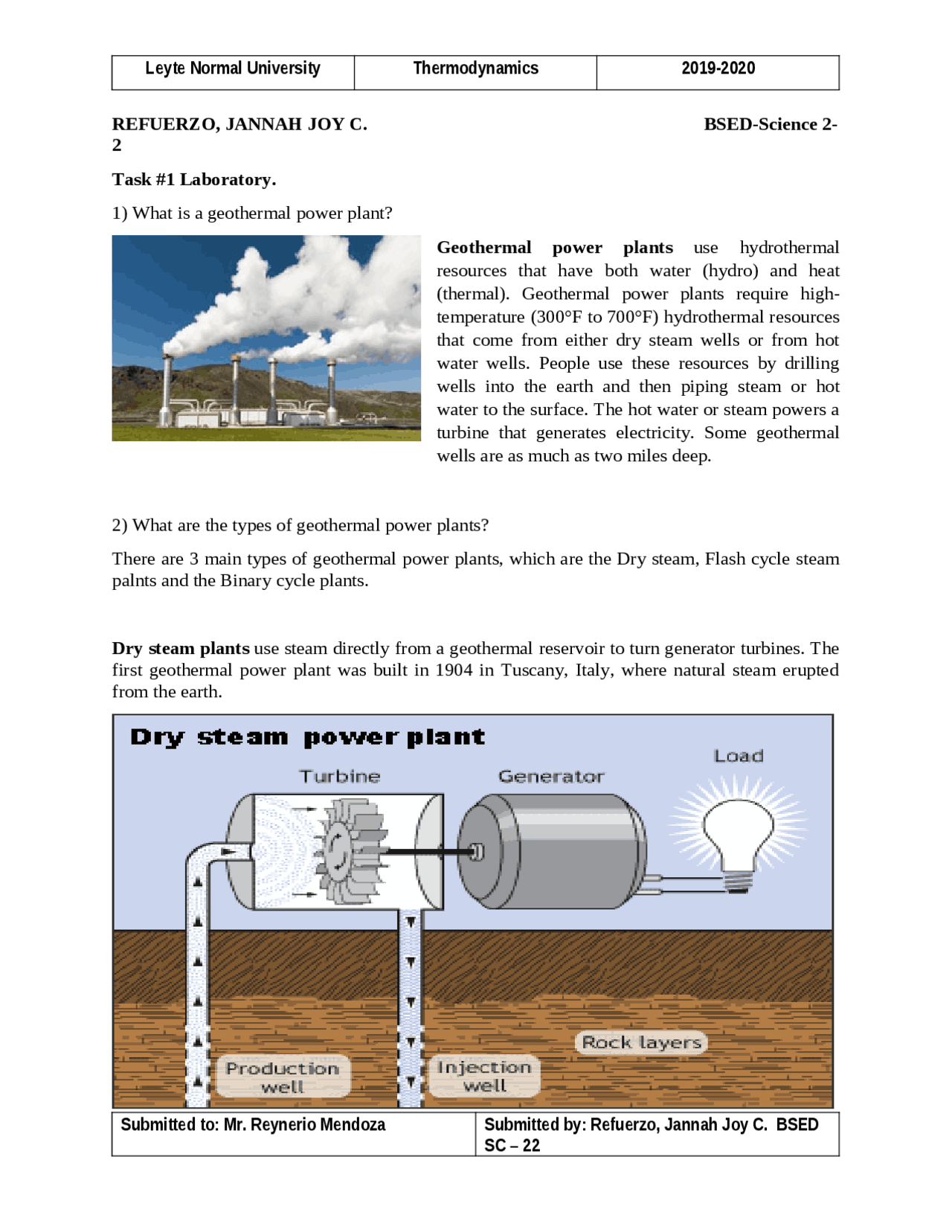 An Assignment For Lecture And Laboratory In Thermodynamics Docsity