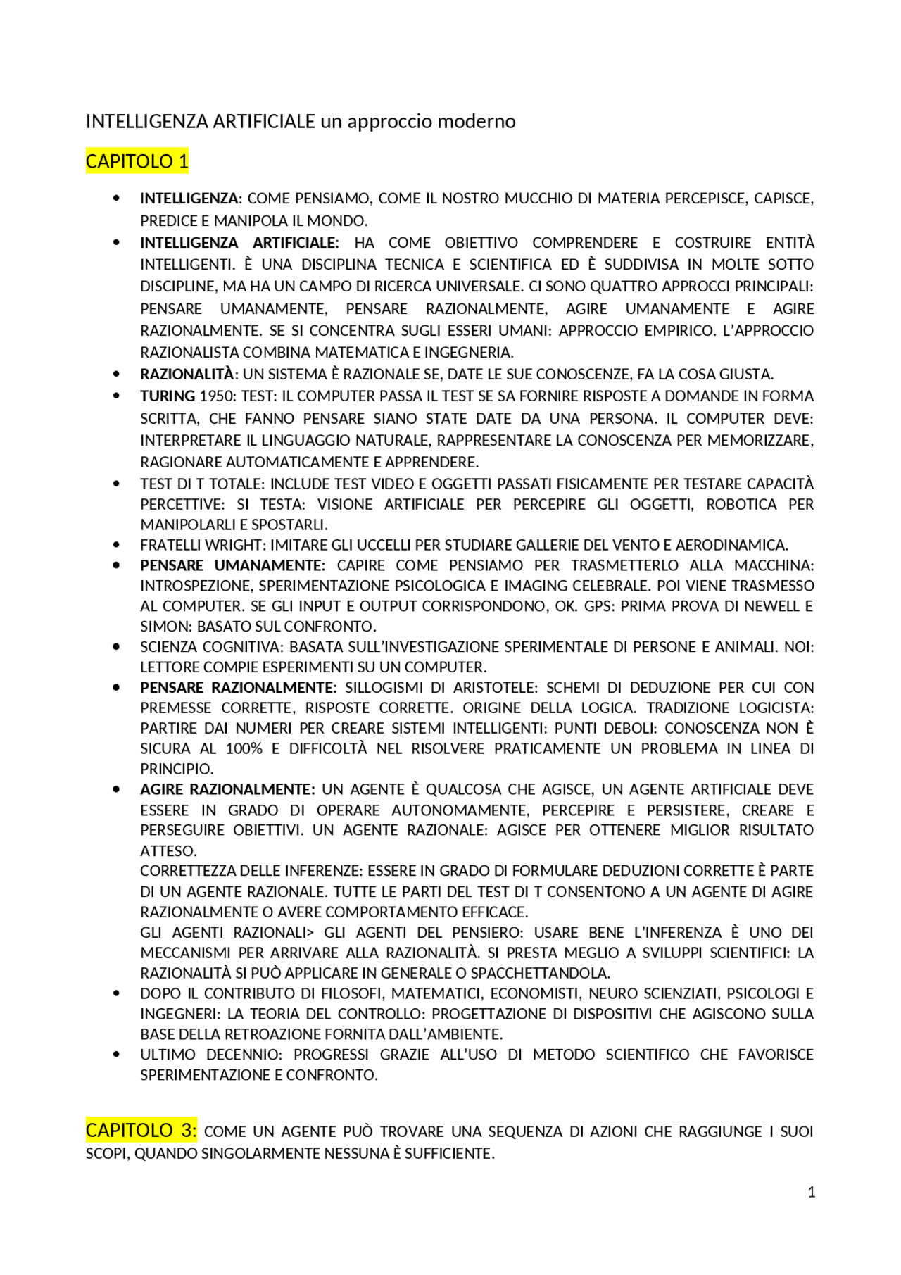 Riassunto Intelligenza Artificiale E Instrumentum Vocale Docsity