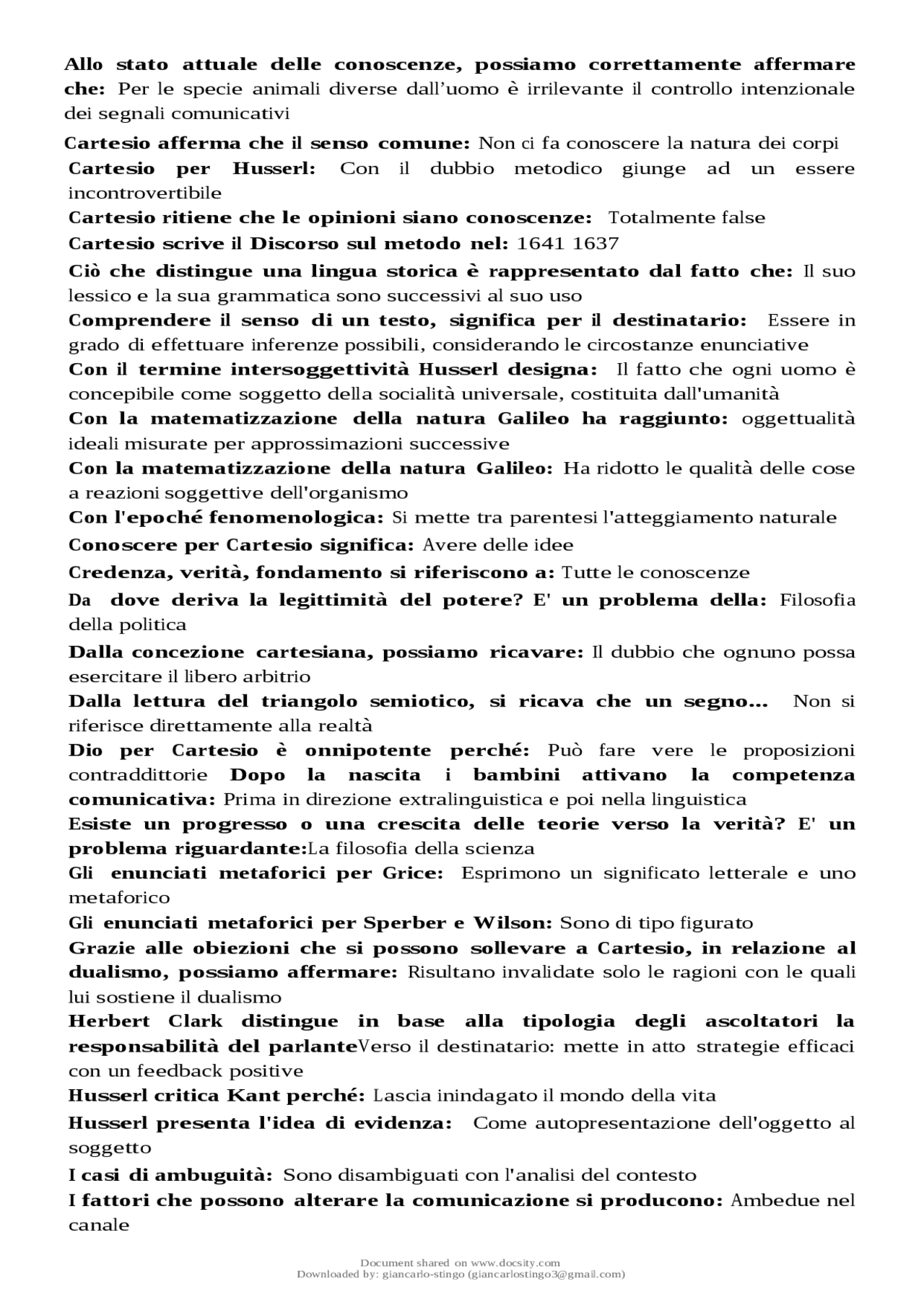 Test Filosofia Della Comunicazione E Del Linguaggio Pegaso Prove D