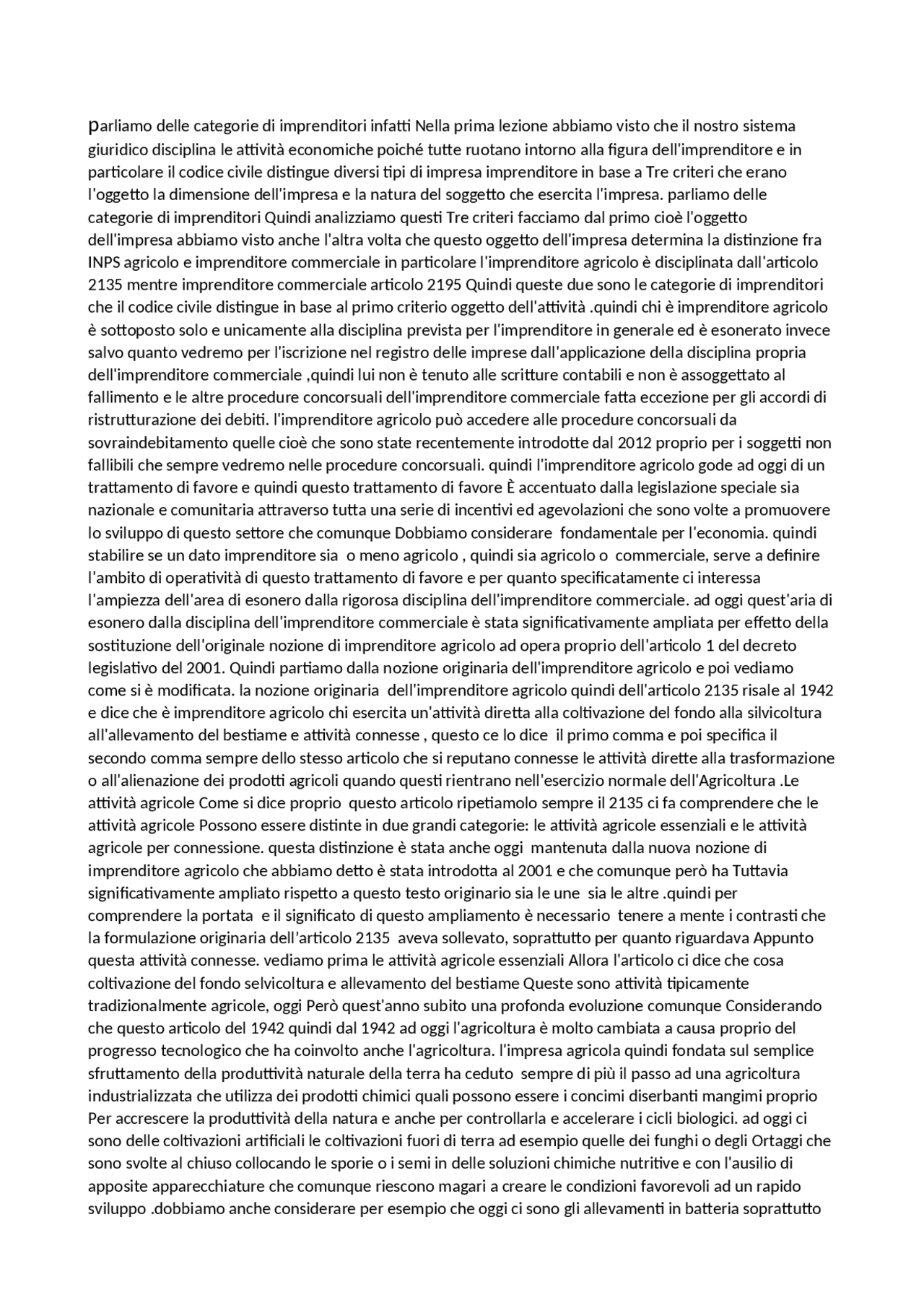Imprenditore Agricolo E Piccolo Imprenditore Docsity