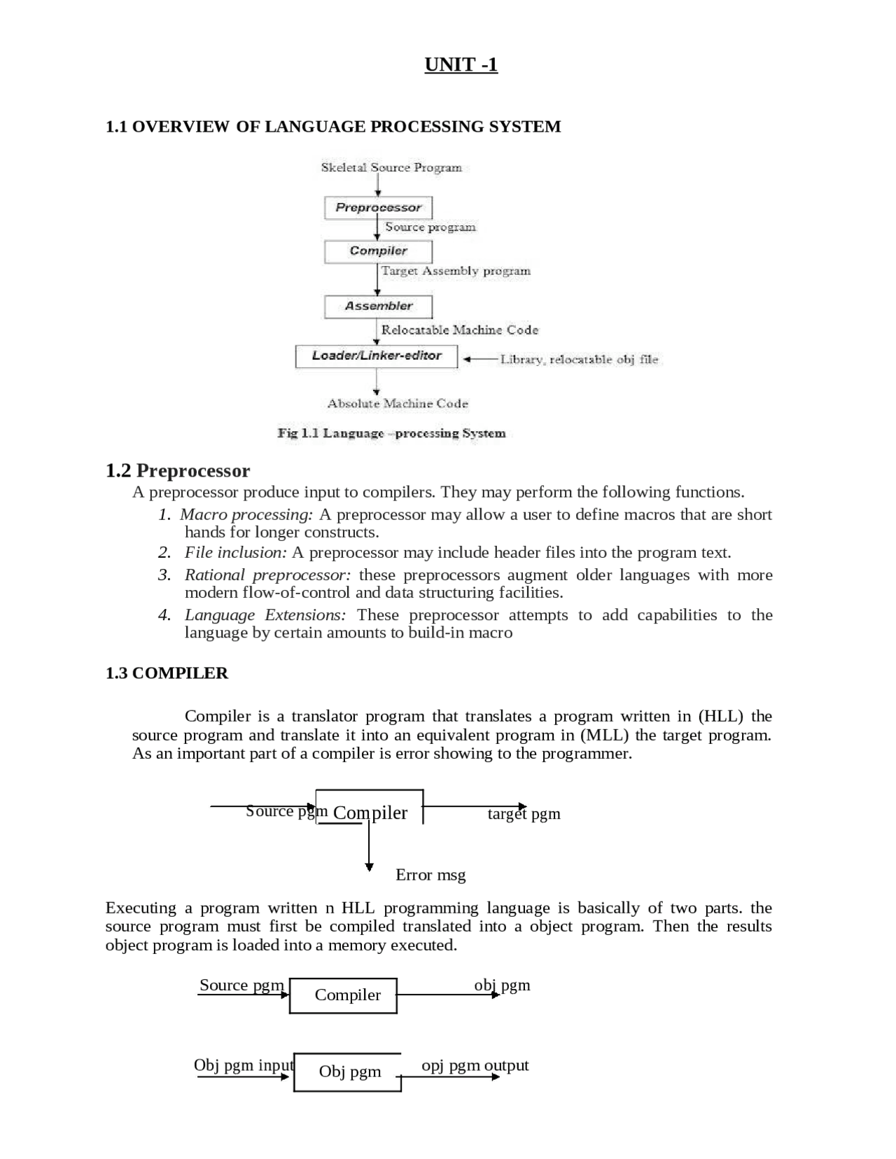Compiler Design Notes Docsity