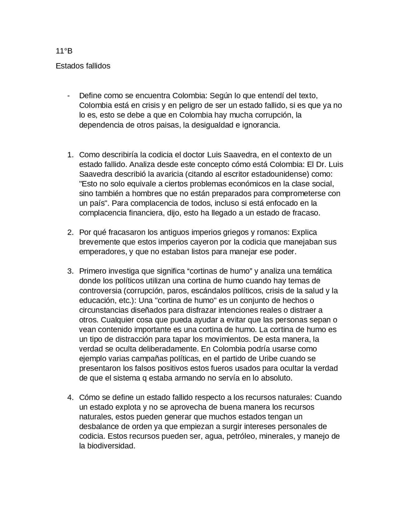 Descripcion sobre los estados fallidos - Docsity