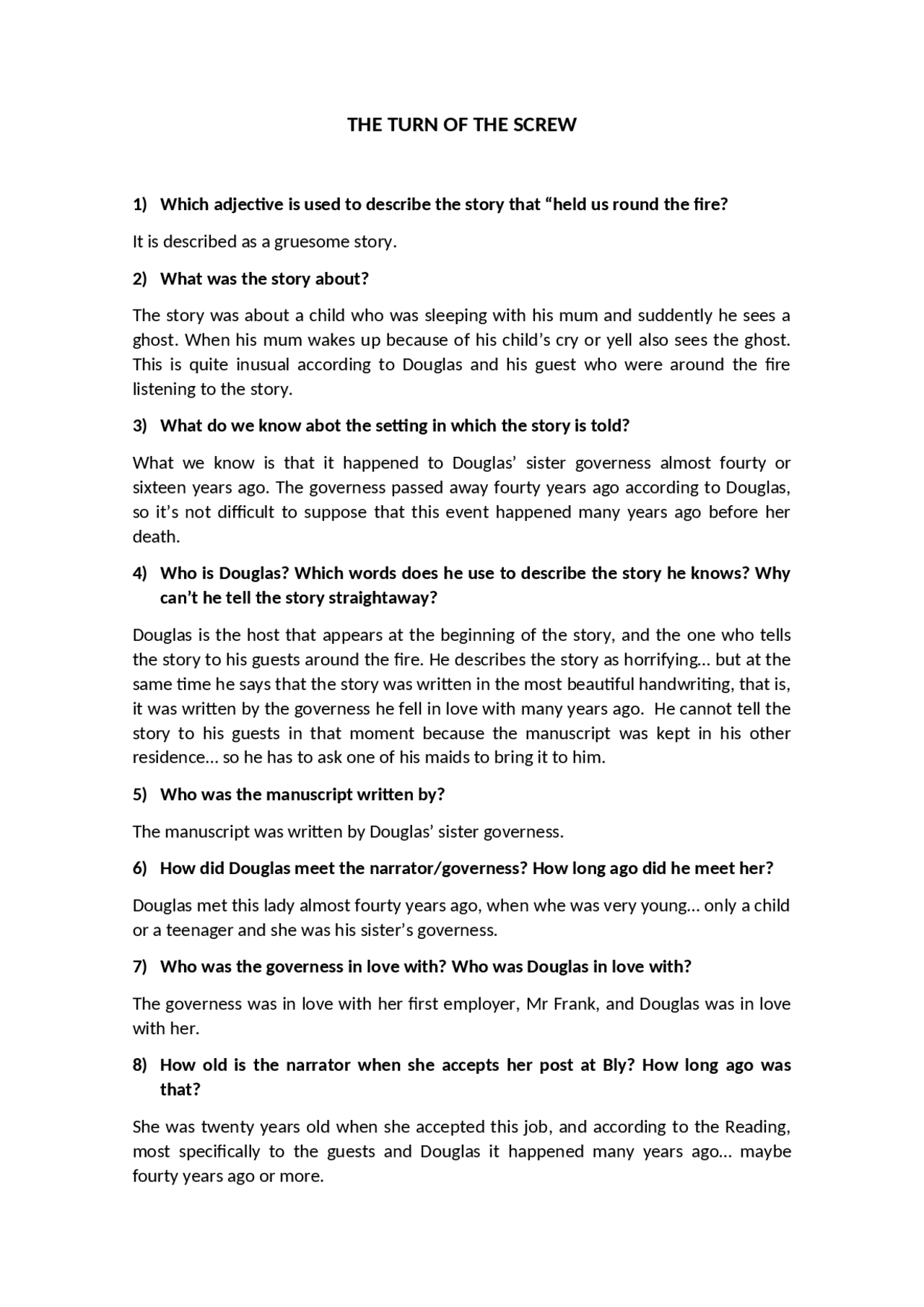 The turn of the screw - Docsity