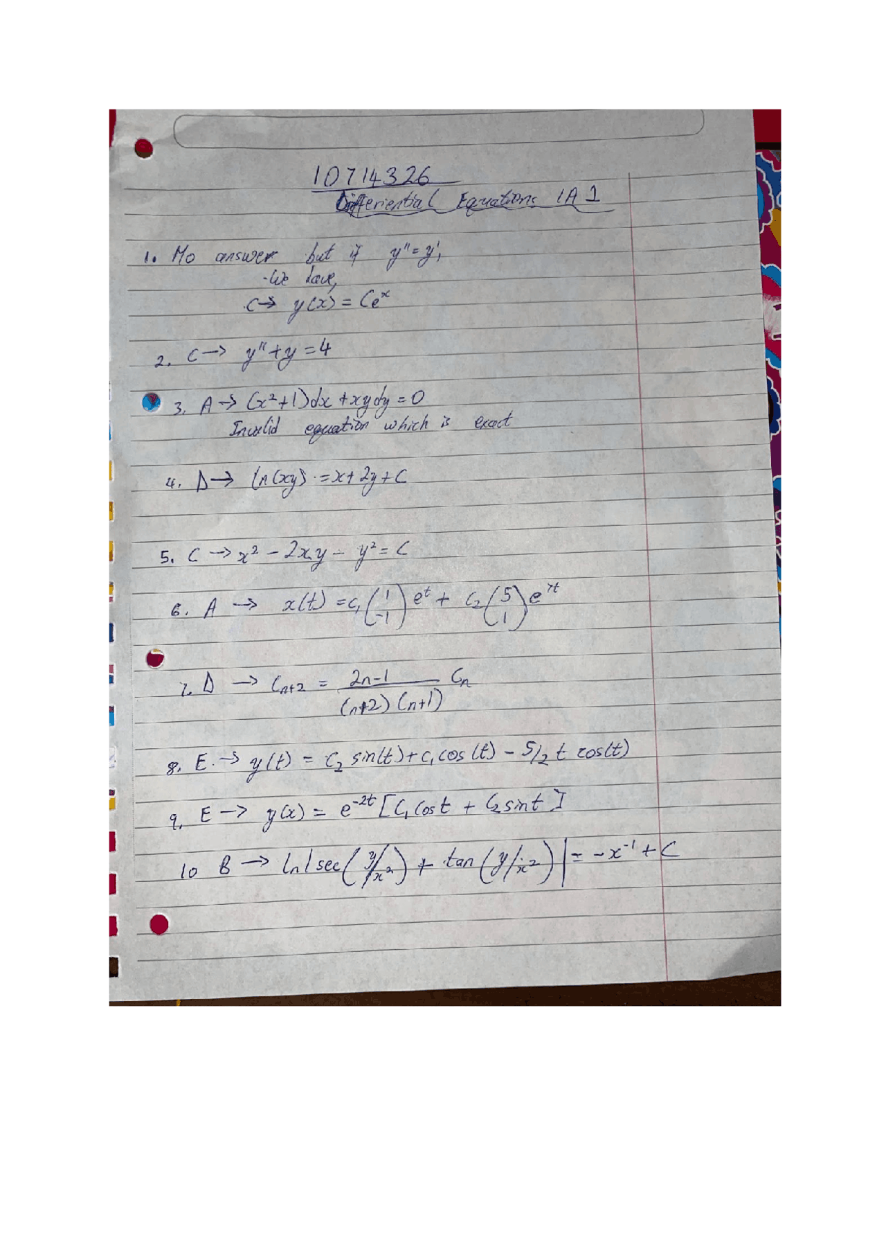 Differential Equations Docsity