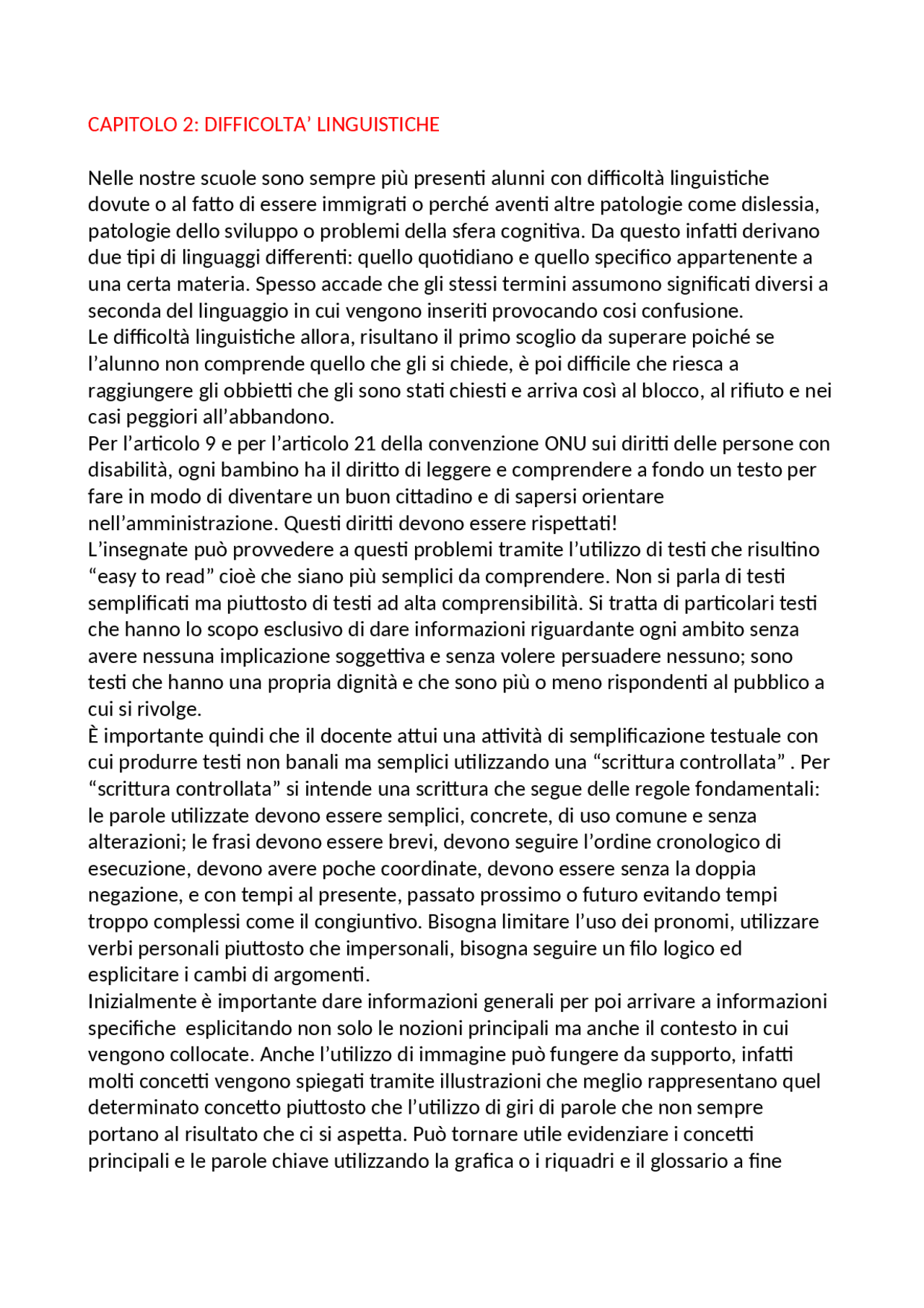 Disturbi Dello Sviluppo Docsity